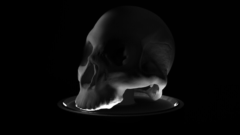 ArtStation - 3d half skull