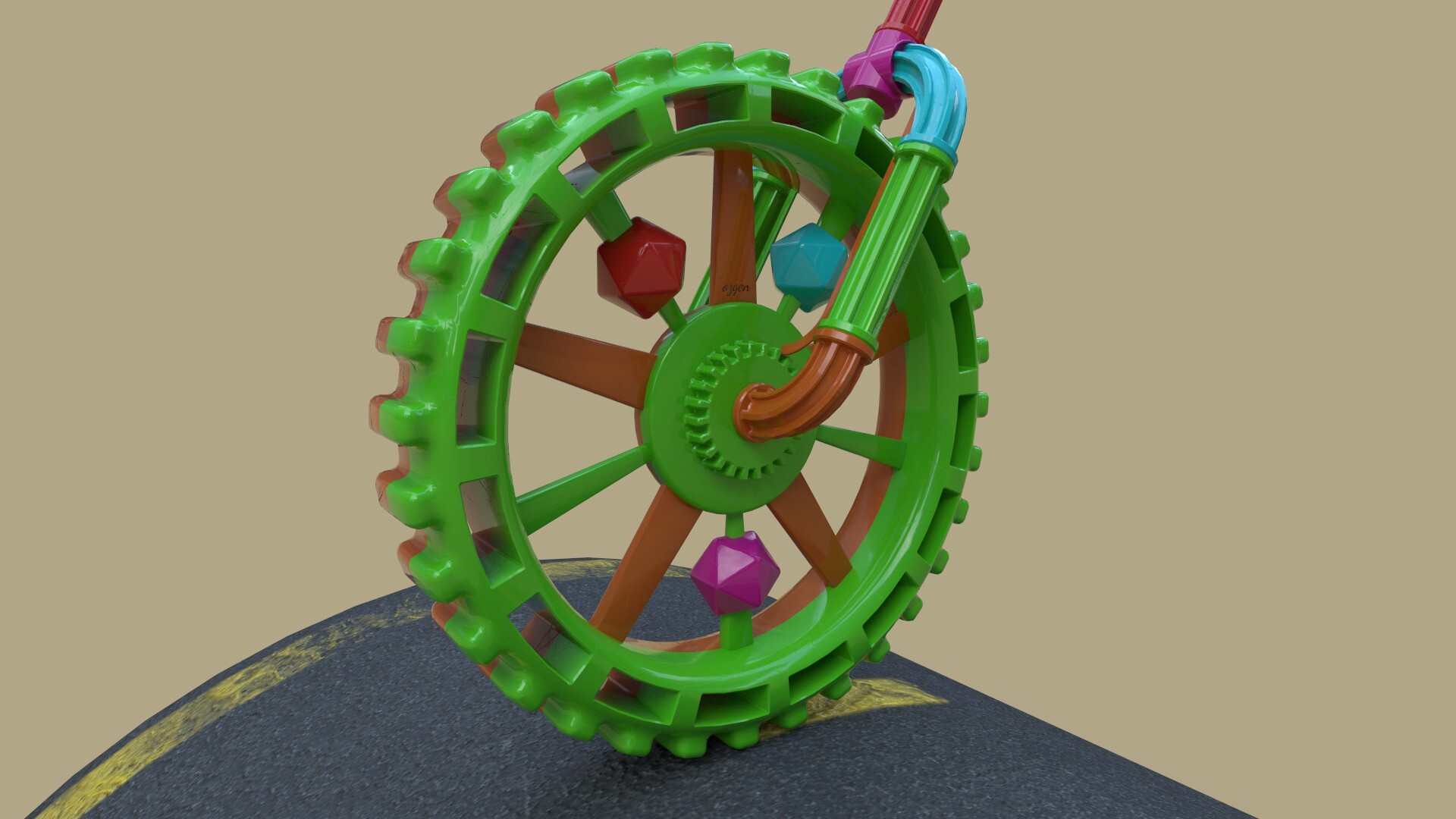 ArtStation - Kid Hand-Push Racing Wheel Toy