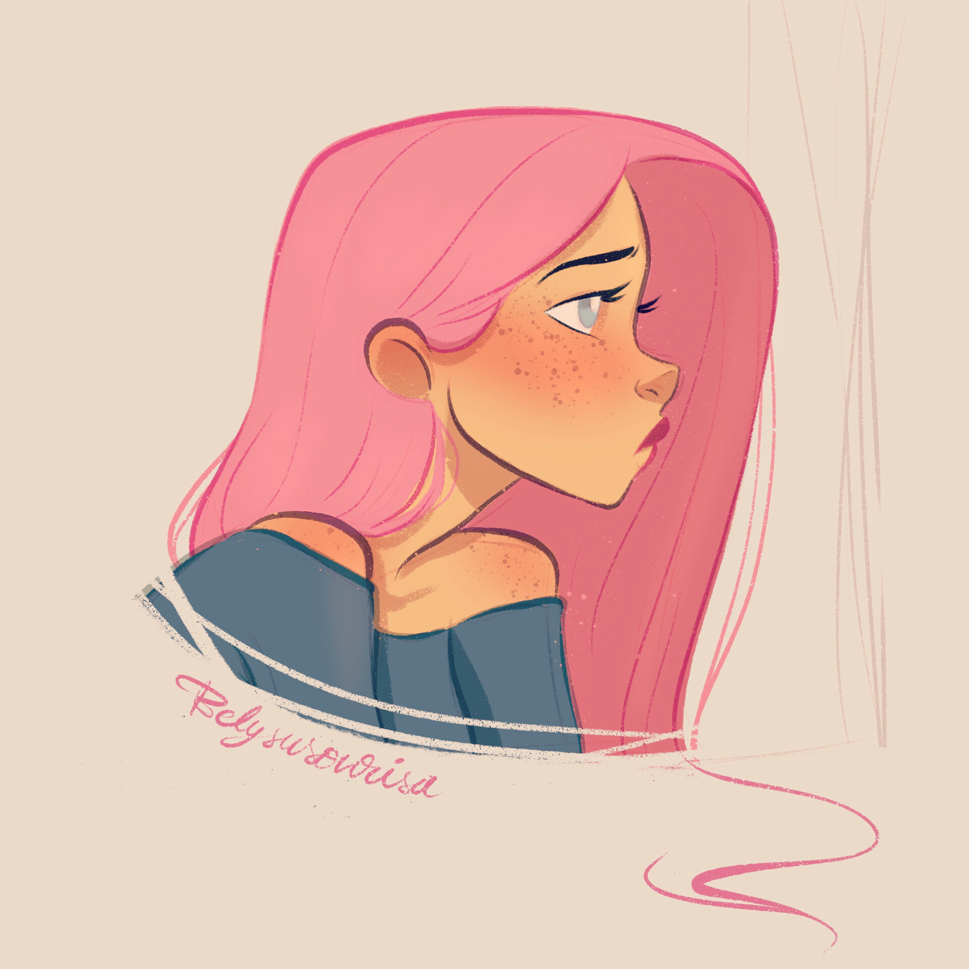 ArtStation - Sadness in pink
