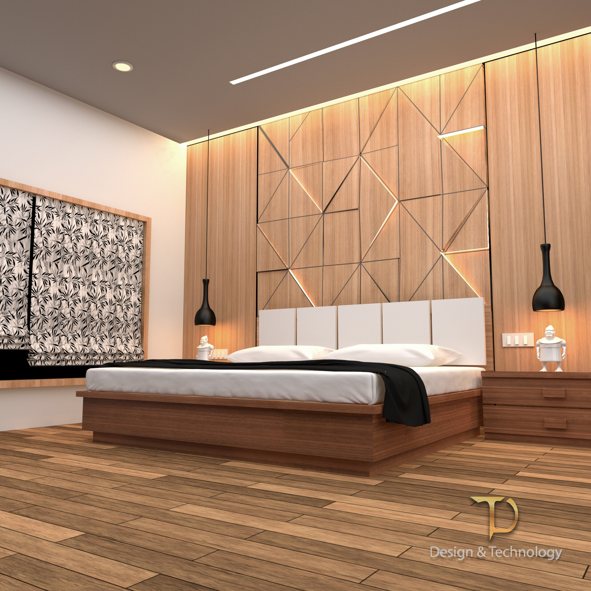 ArtStation - 3D Bedroom Night Room Lighting