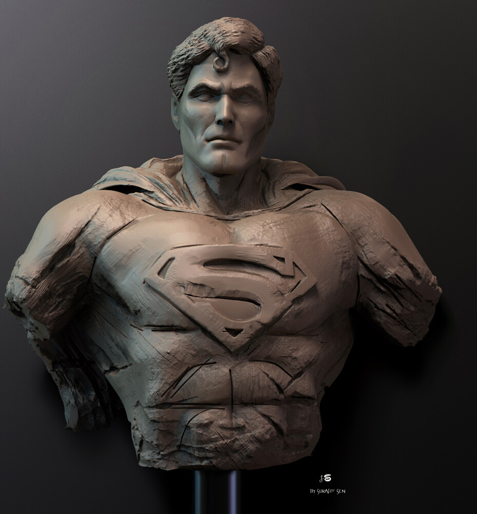 ArtStation - Superman- Digital Sculpture by Surajit Sen