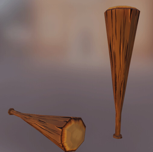 ArtStation - Low poly style wooden stick, made in blender 3d