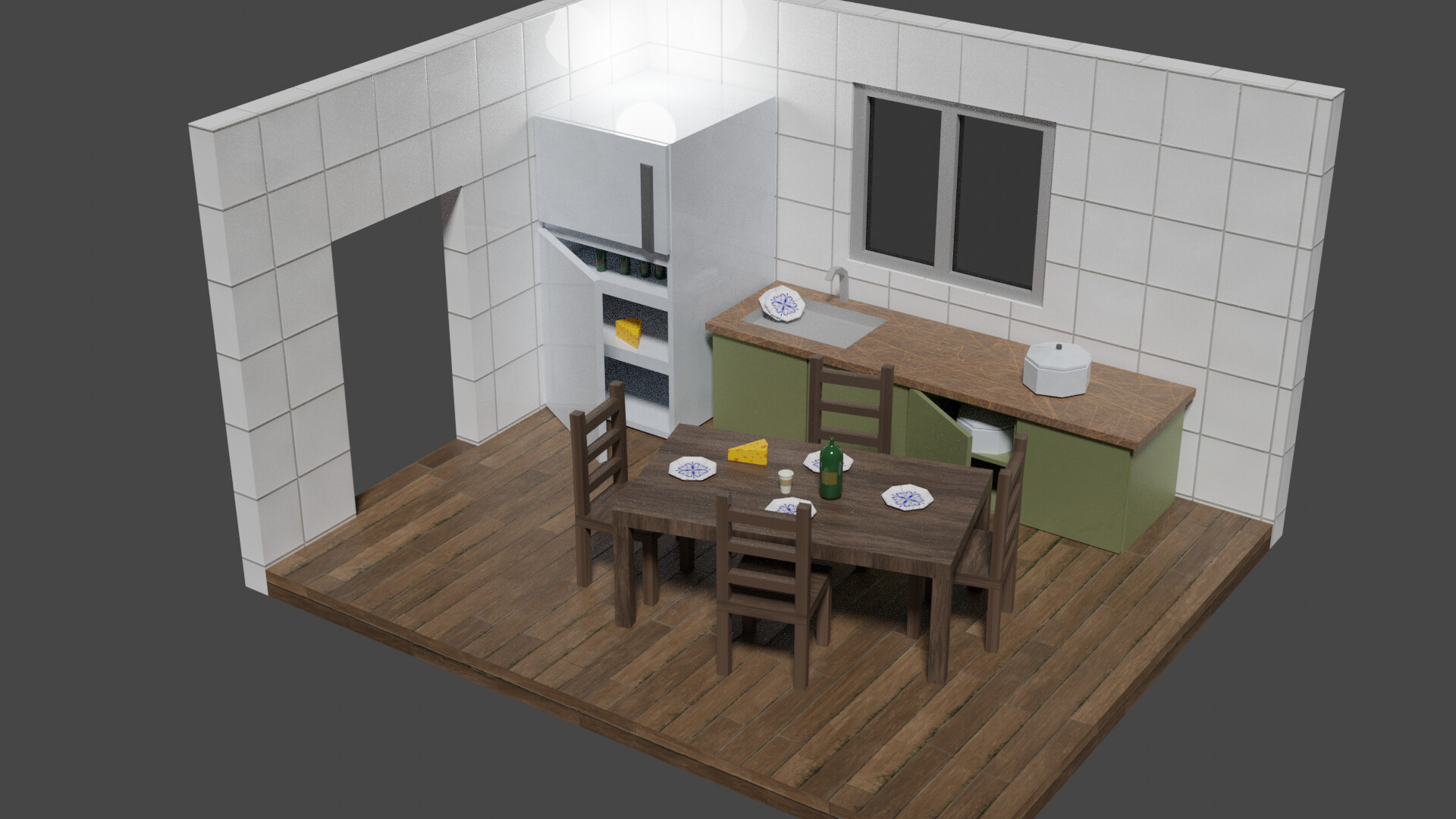 ArtStation - Low poly kitchen