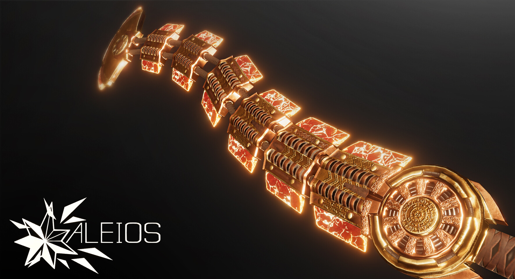 ALEIOS studio - Steampunk Macuahuitl -Náhuatl