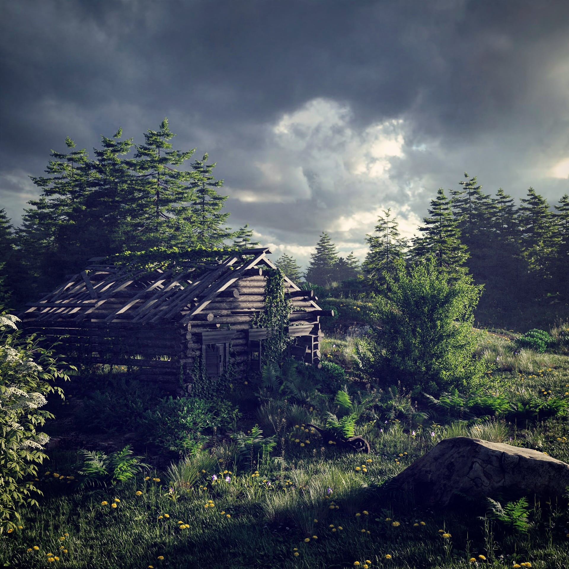 ArtStation - Abandoned Hut