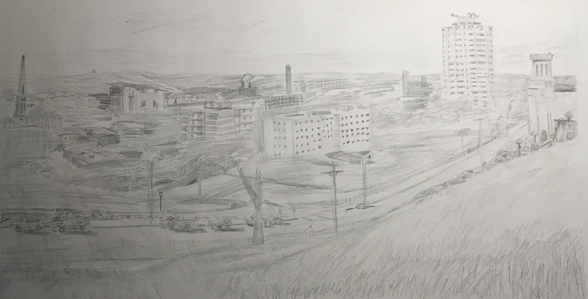 An RPI art project drawn from campus- The first big, wide landscape ...