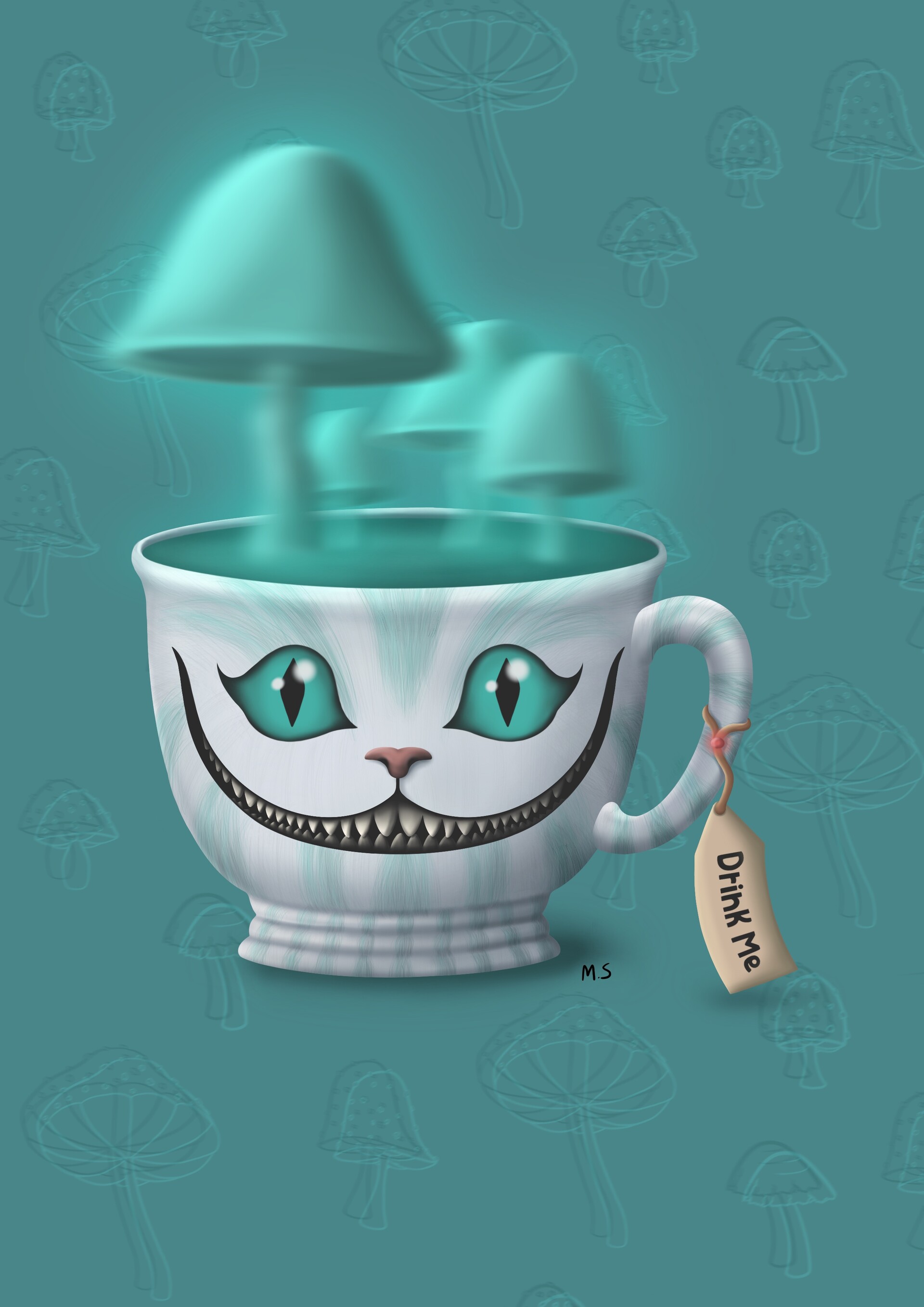 how to draw a cat mug