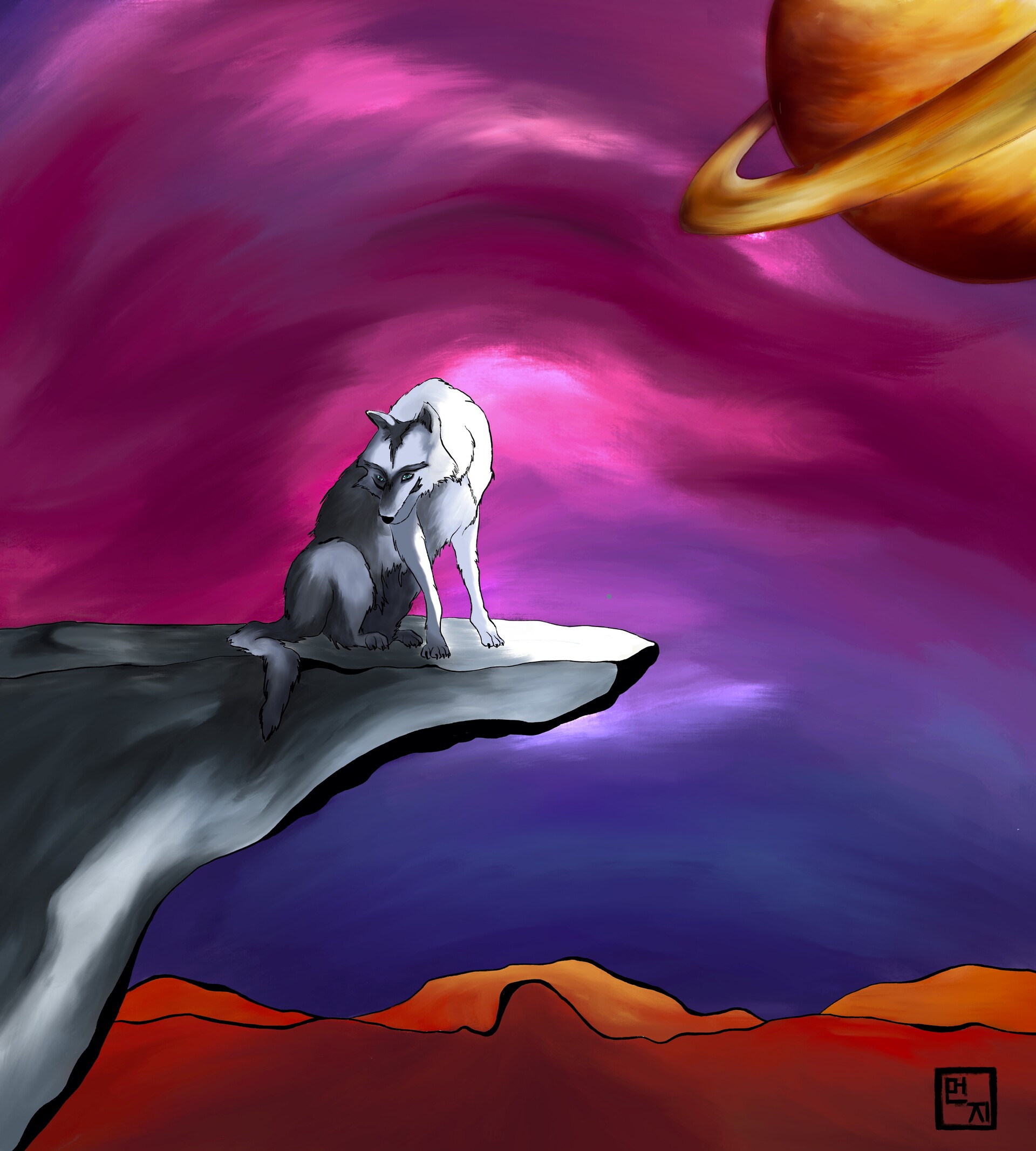 ArtStation - A Wolf on the unknown planet.