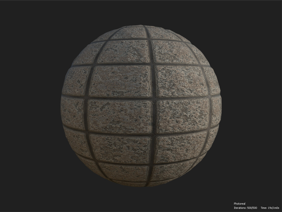ArtStation - Worn Down Stone Tile Floor Material (Substance Designer)
