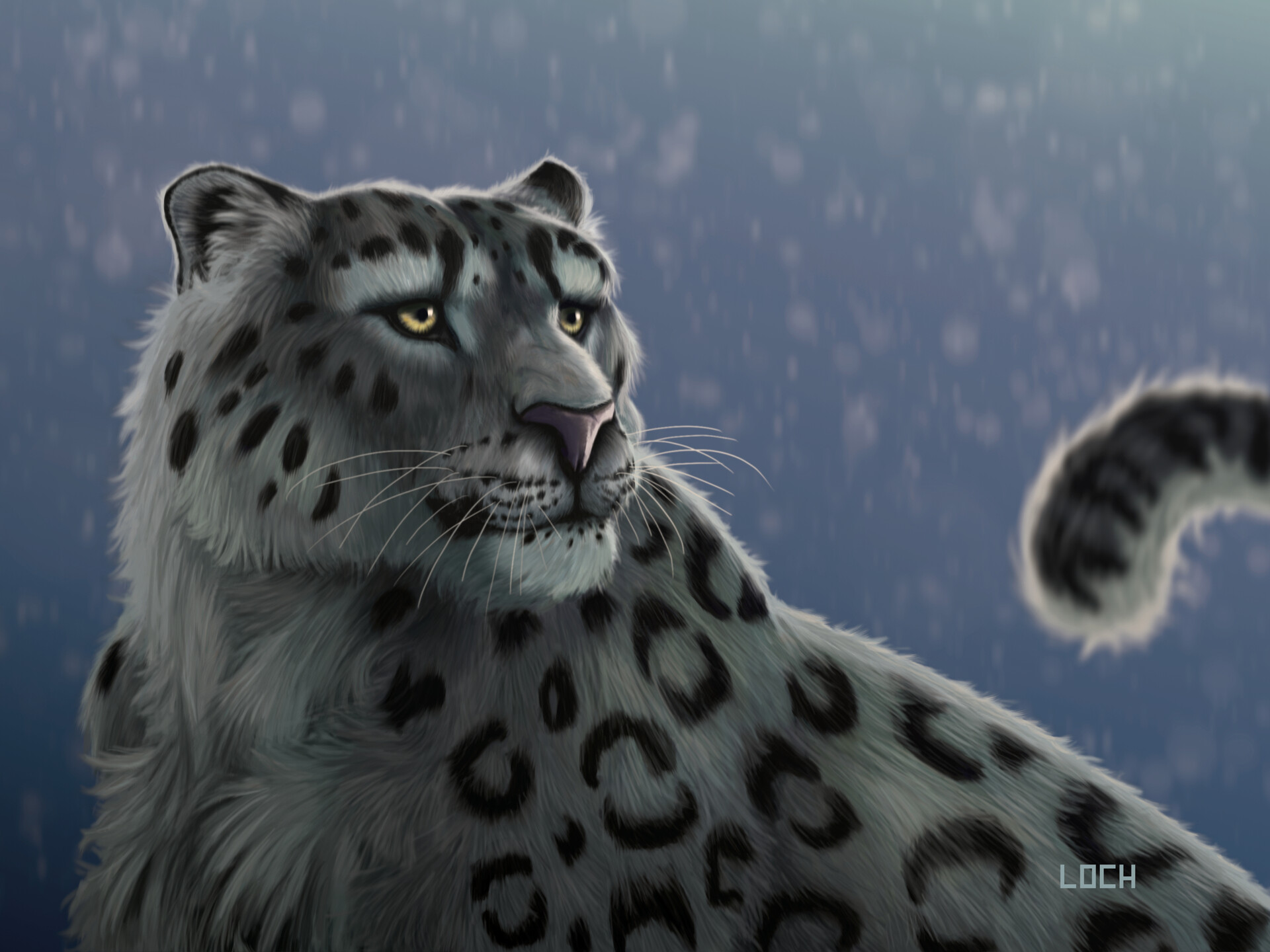 ArtStation - Snow leopard