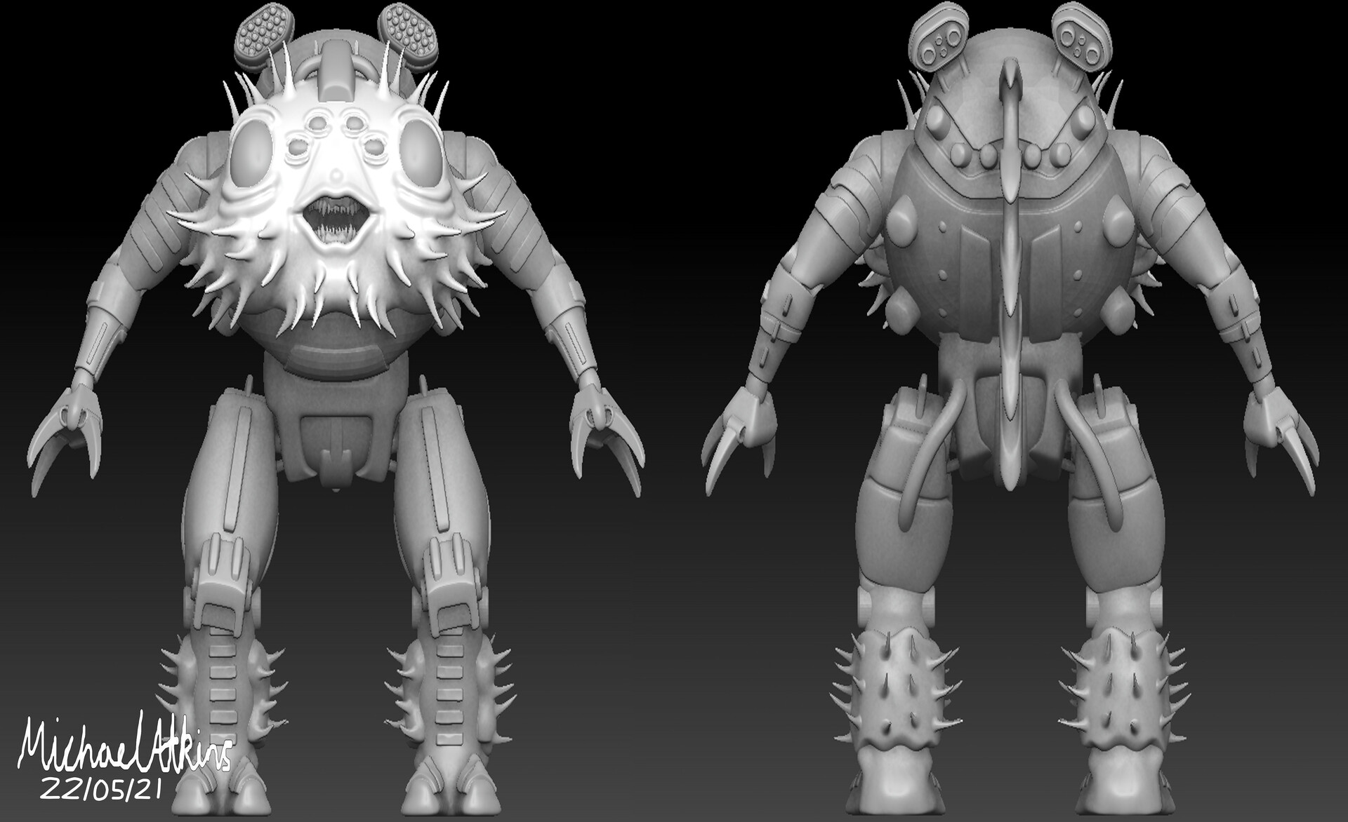 ArtStation - Michael Atkins 3D Puffa Alien Cyborg AO Character Sheet