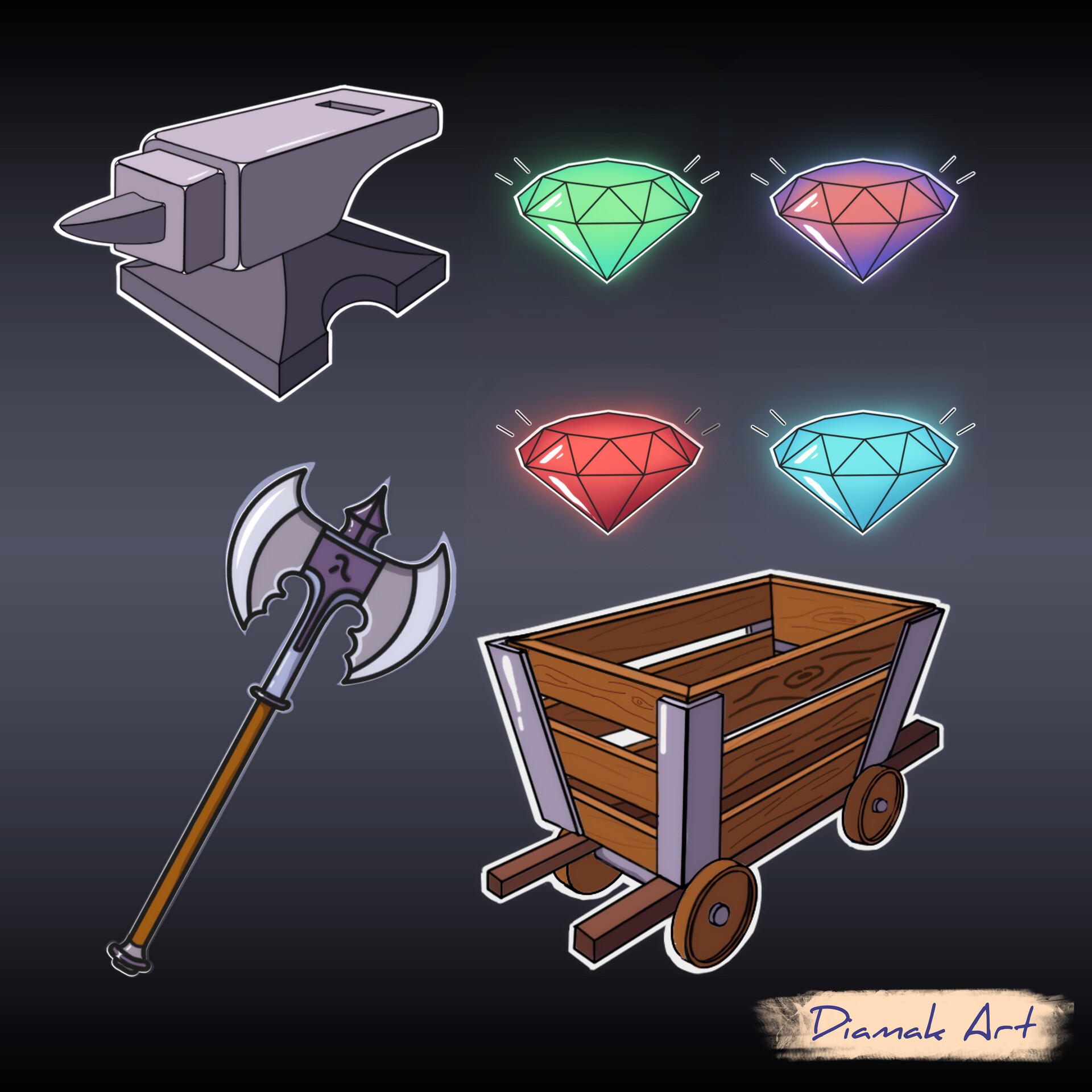 ArtStation - Pack of stylized icons