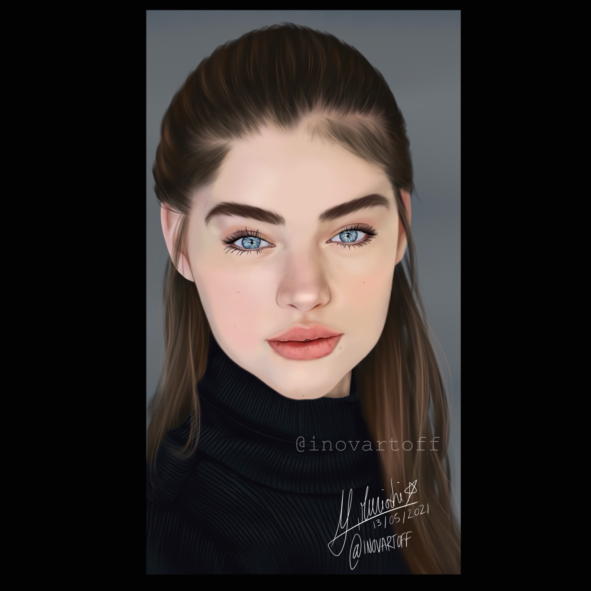 ArtStation - Semi-realistic digital portrait practice