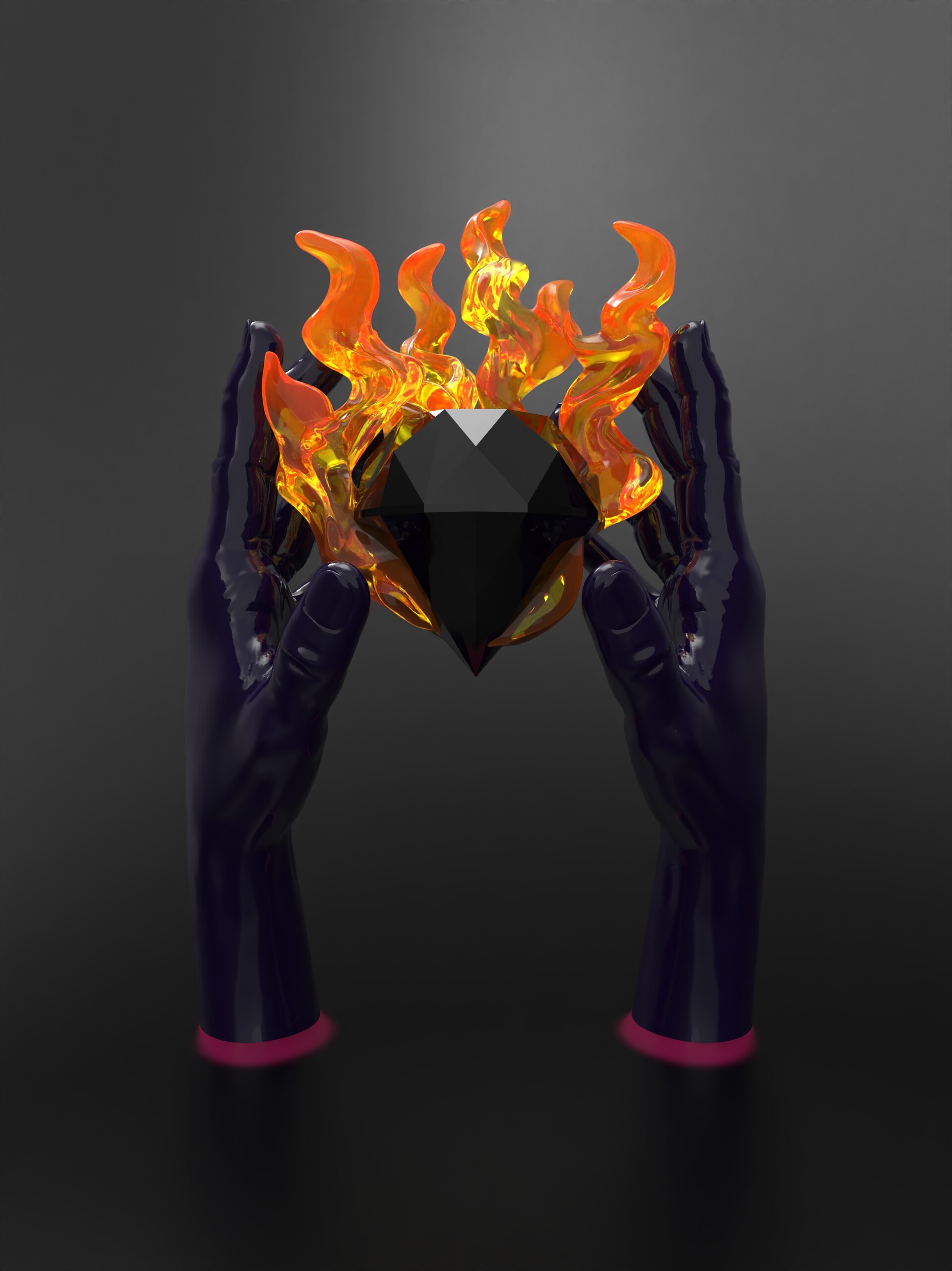 ArtStation - Fire Diamond In Hands