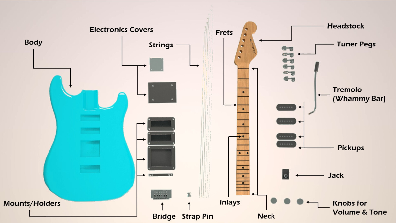 Addison Moyer - Animated Guitar Exploded view