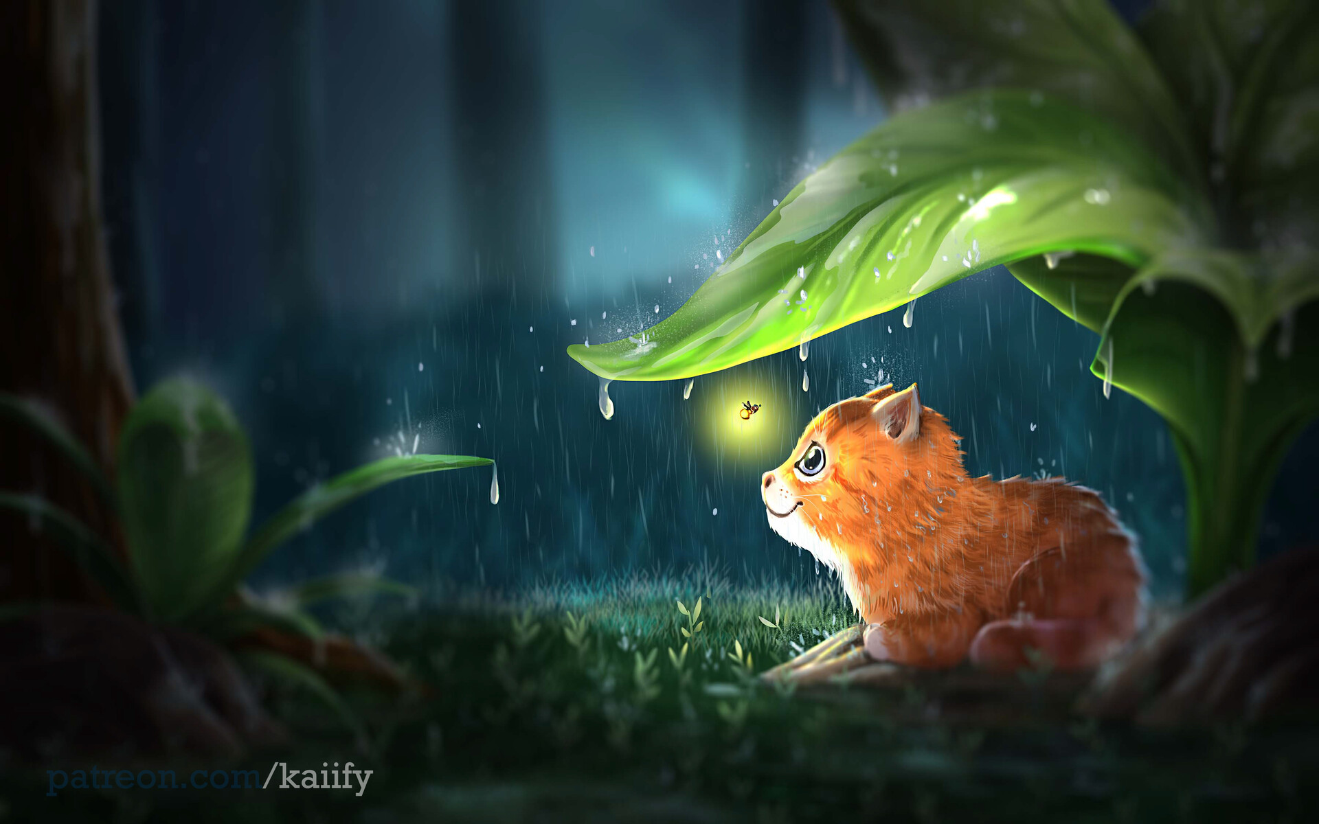 ArtStation - Cat and the night