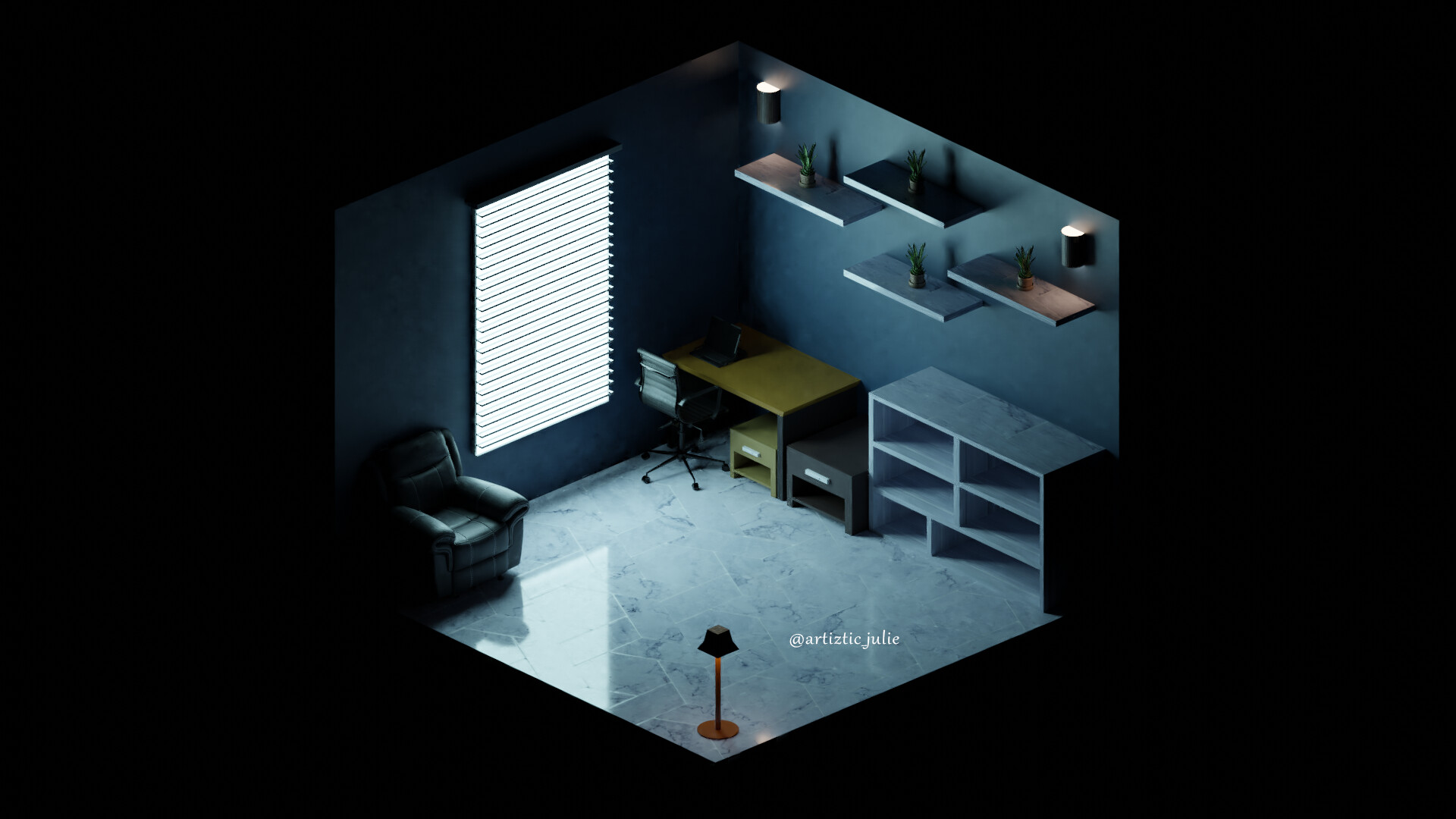 ArtStation - Isometric Study Room