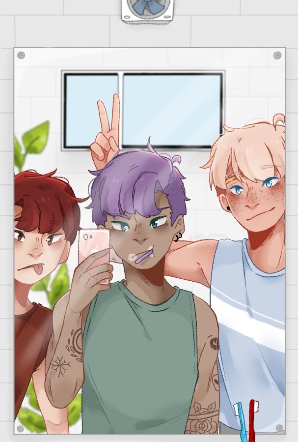 Hiro_Draws - Bathroom boys