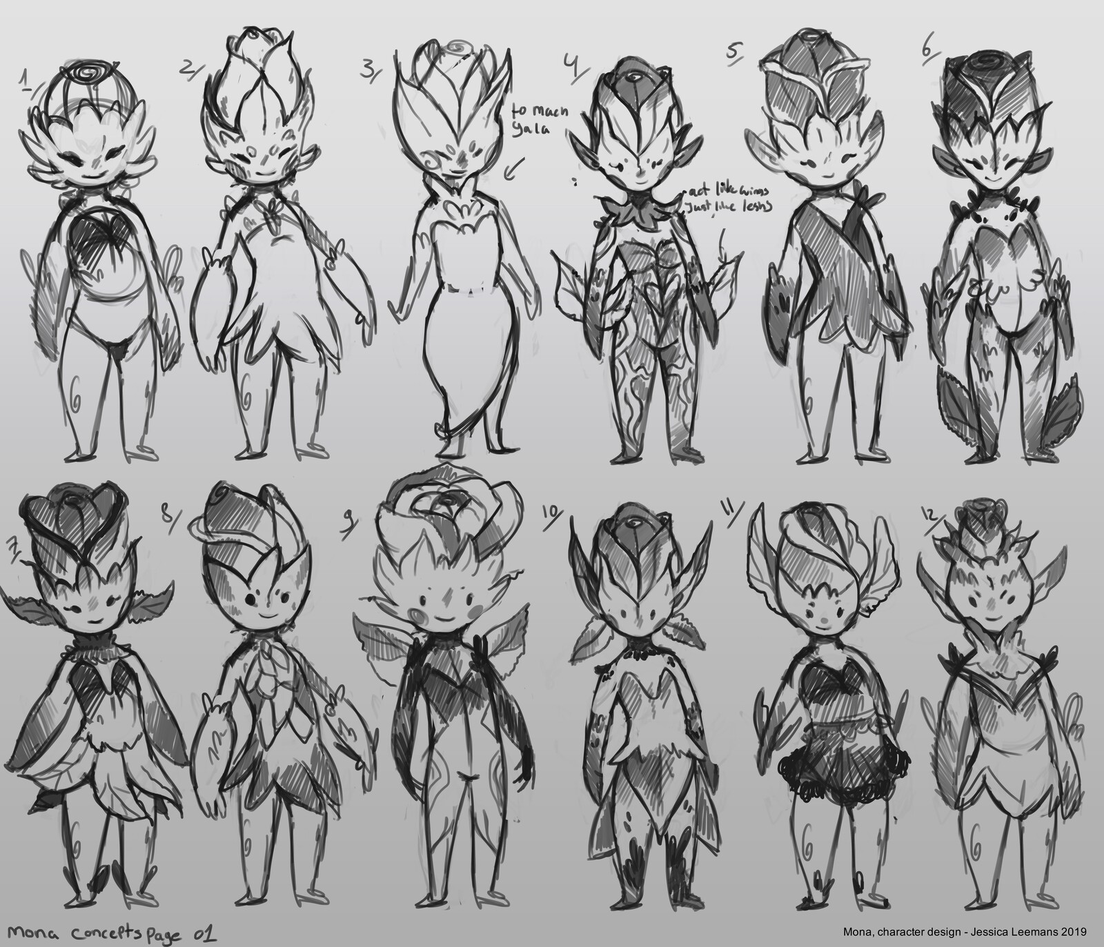 Jessica Leemans - Mona Character design