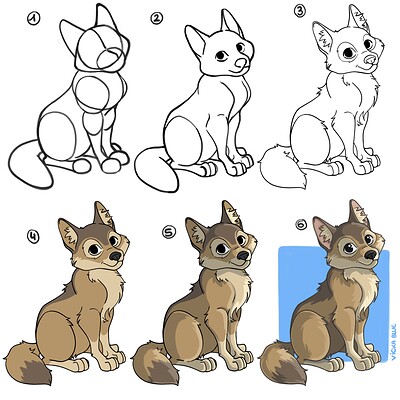 wolf pup drawing reference