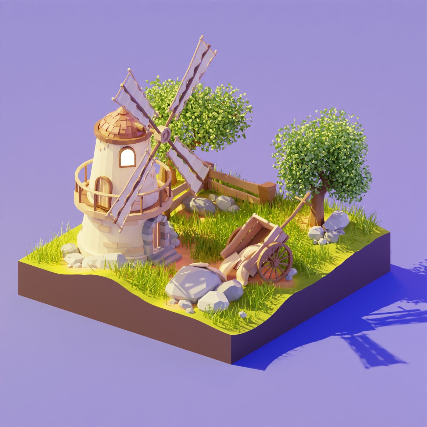 ArtStation - Low Poly Windmill