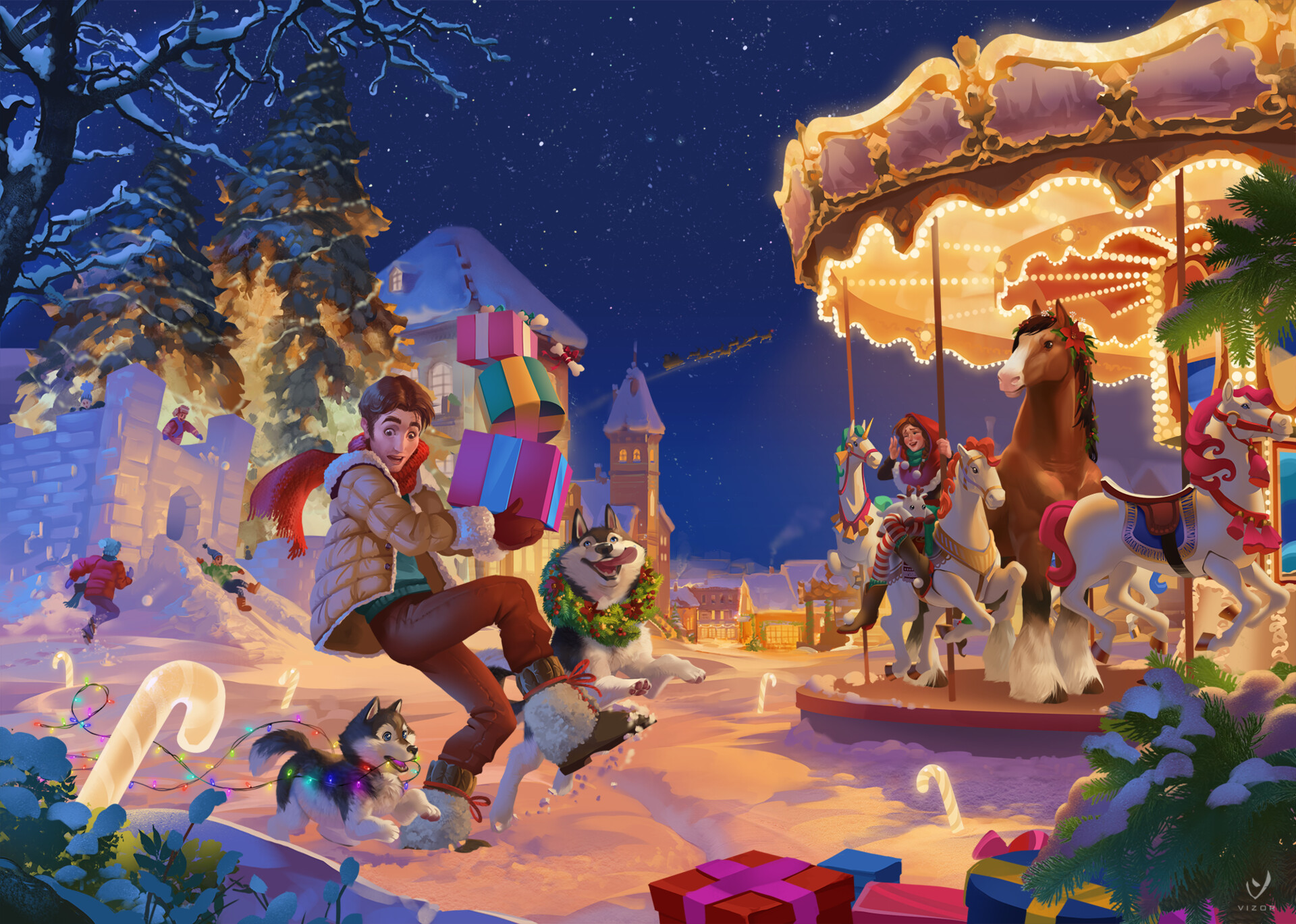 ArtStation - christmas_2020 preloader at Klondike game