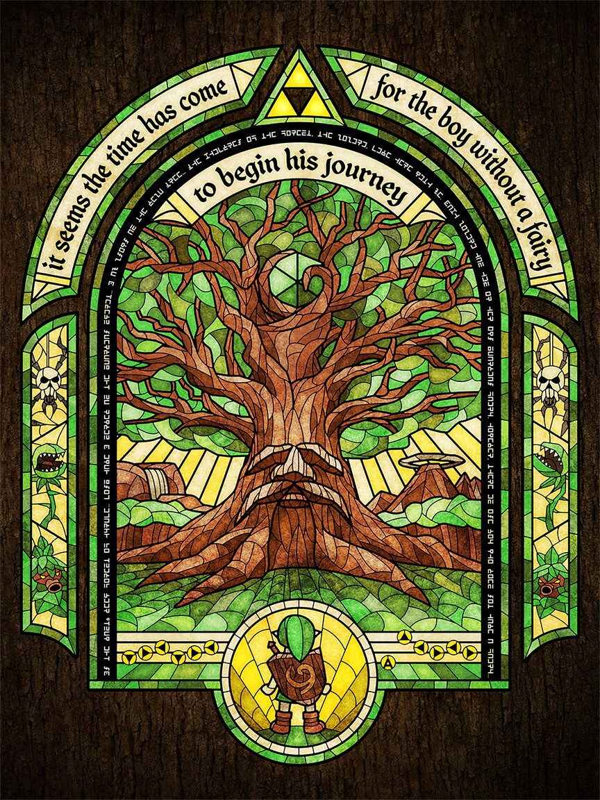 The Great Deku Tree, by Cory Freeman : r/ImaginaryStainedGlass