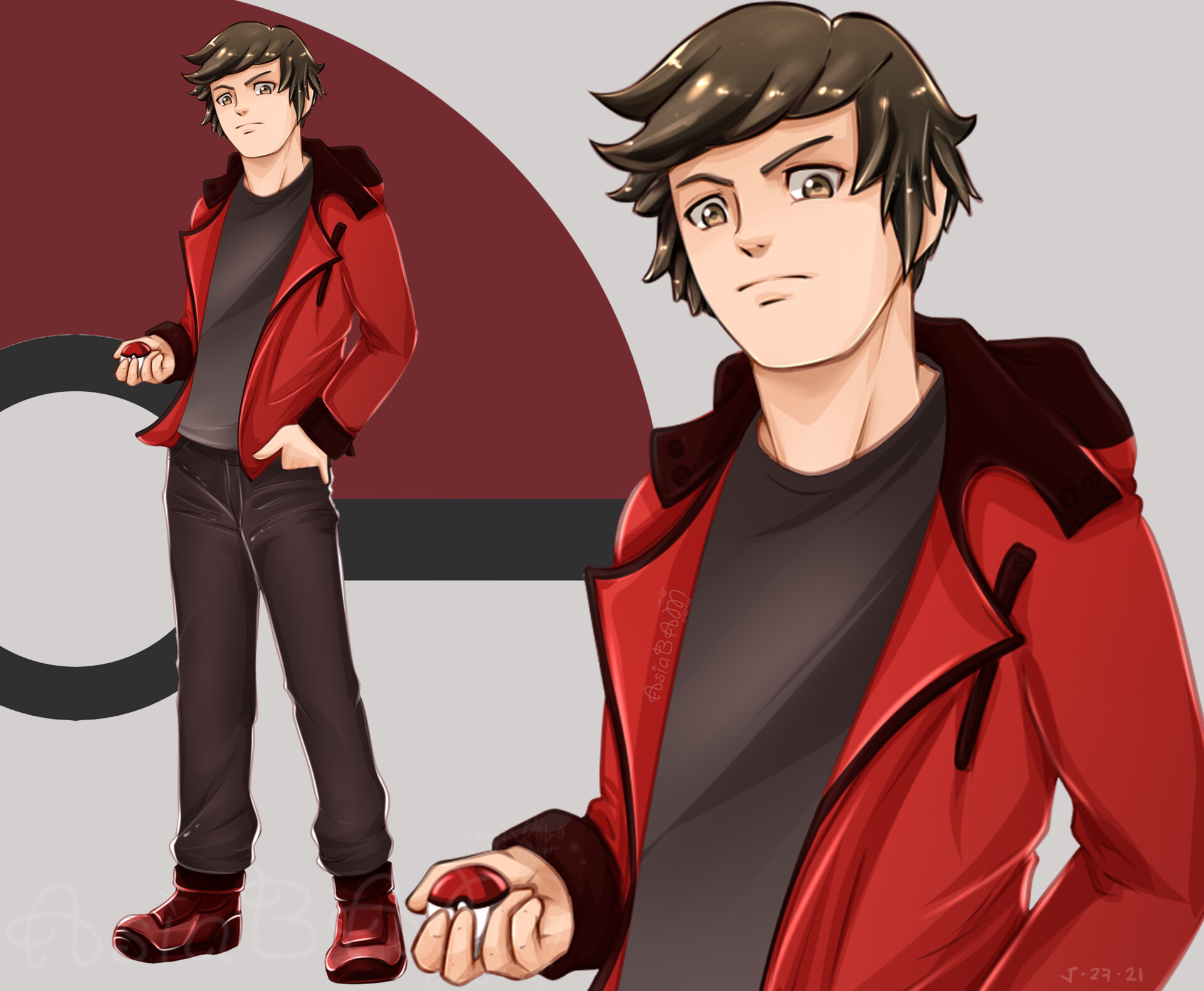 ArtStation - pokemon trainer commision concept