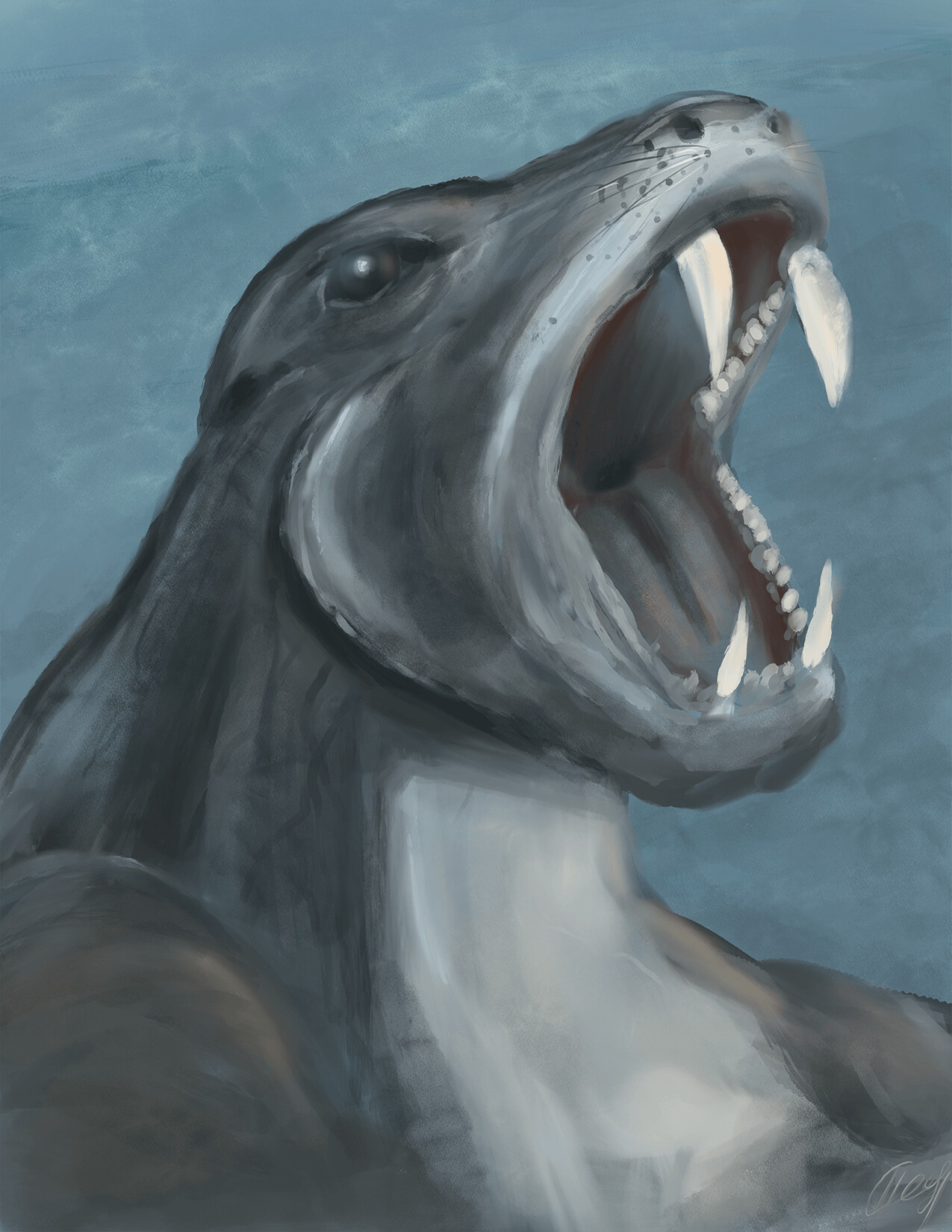 ArtStation - Black see monster seal monk race project