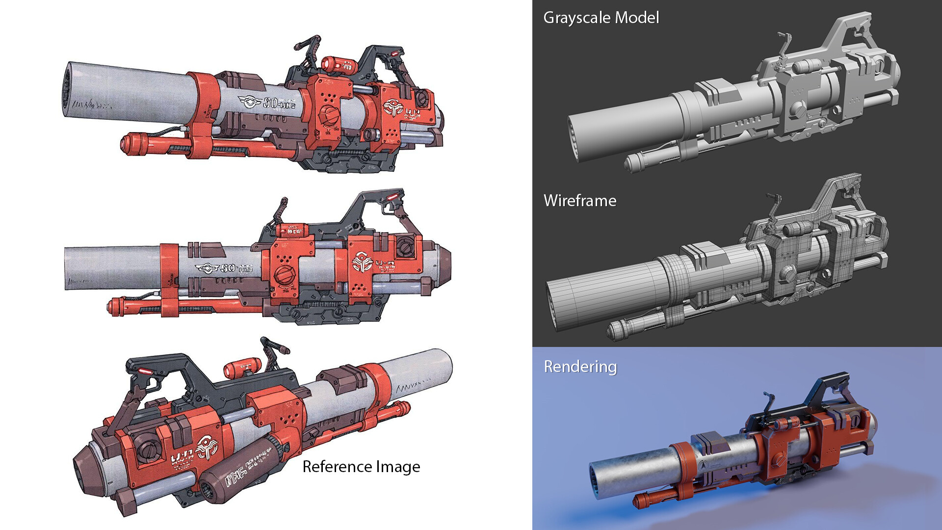 Tejinder Singh - Bazooka Gun 3D modeling, Texturing and Rendering