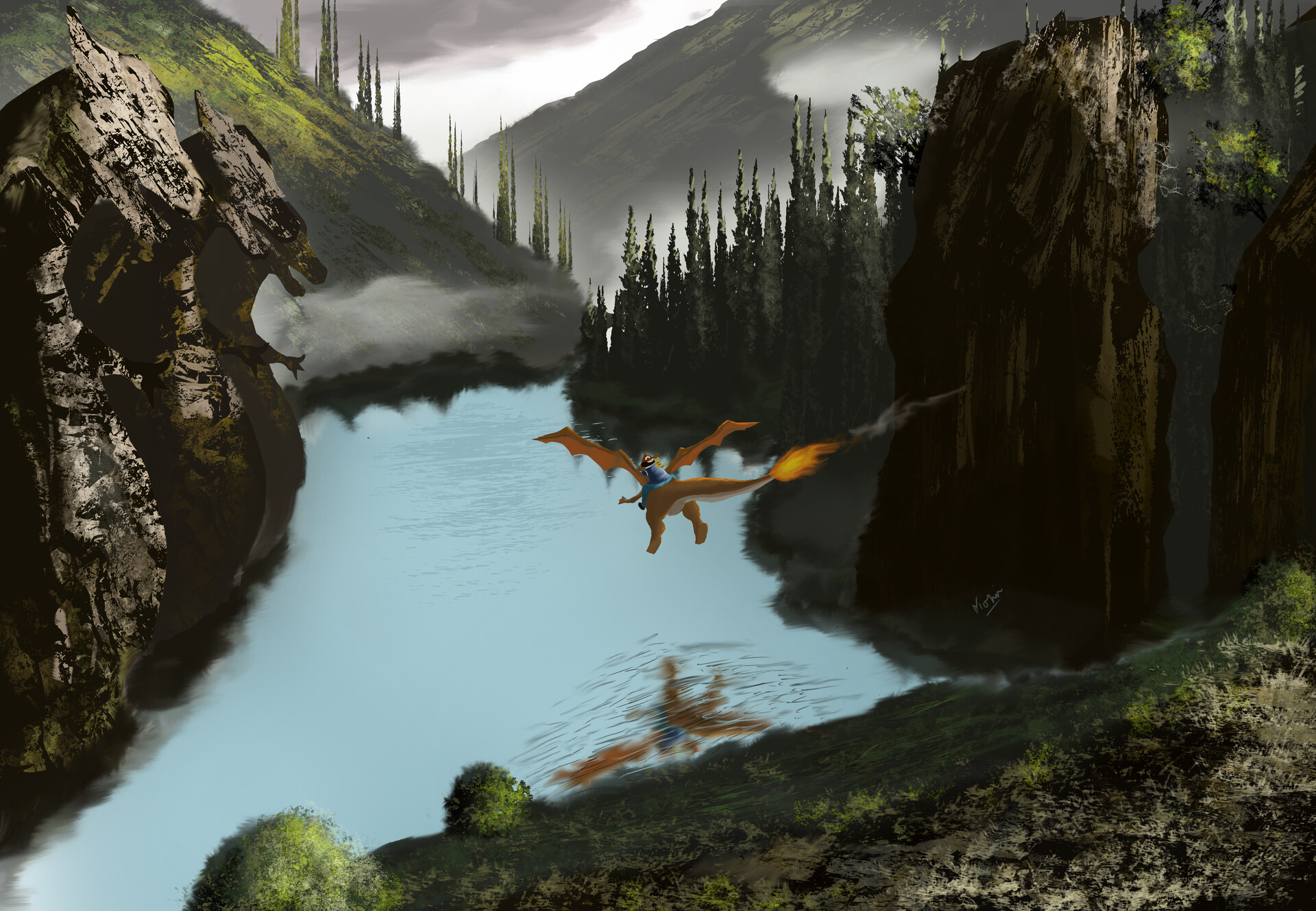 ArtStation - LandscapeConcept+Pokemon