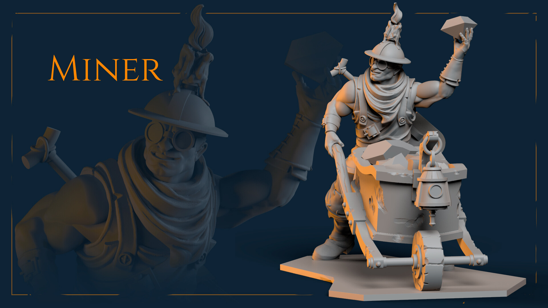 ArtStation - Miner miniature for DnD