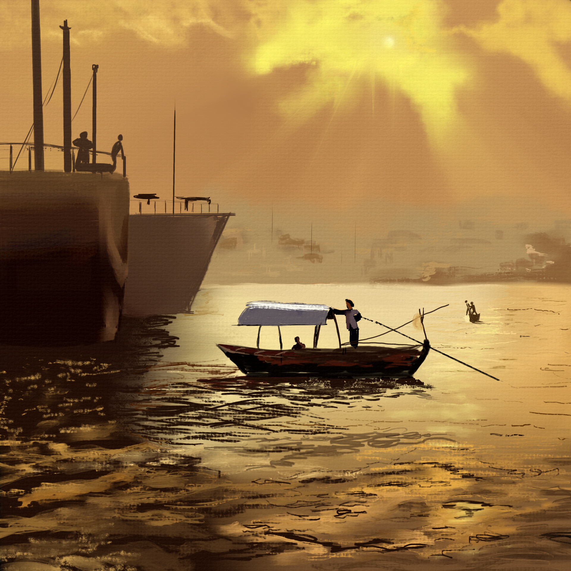 ArtStation - Harbour Sunset