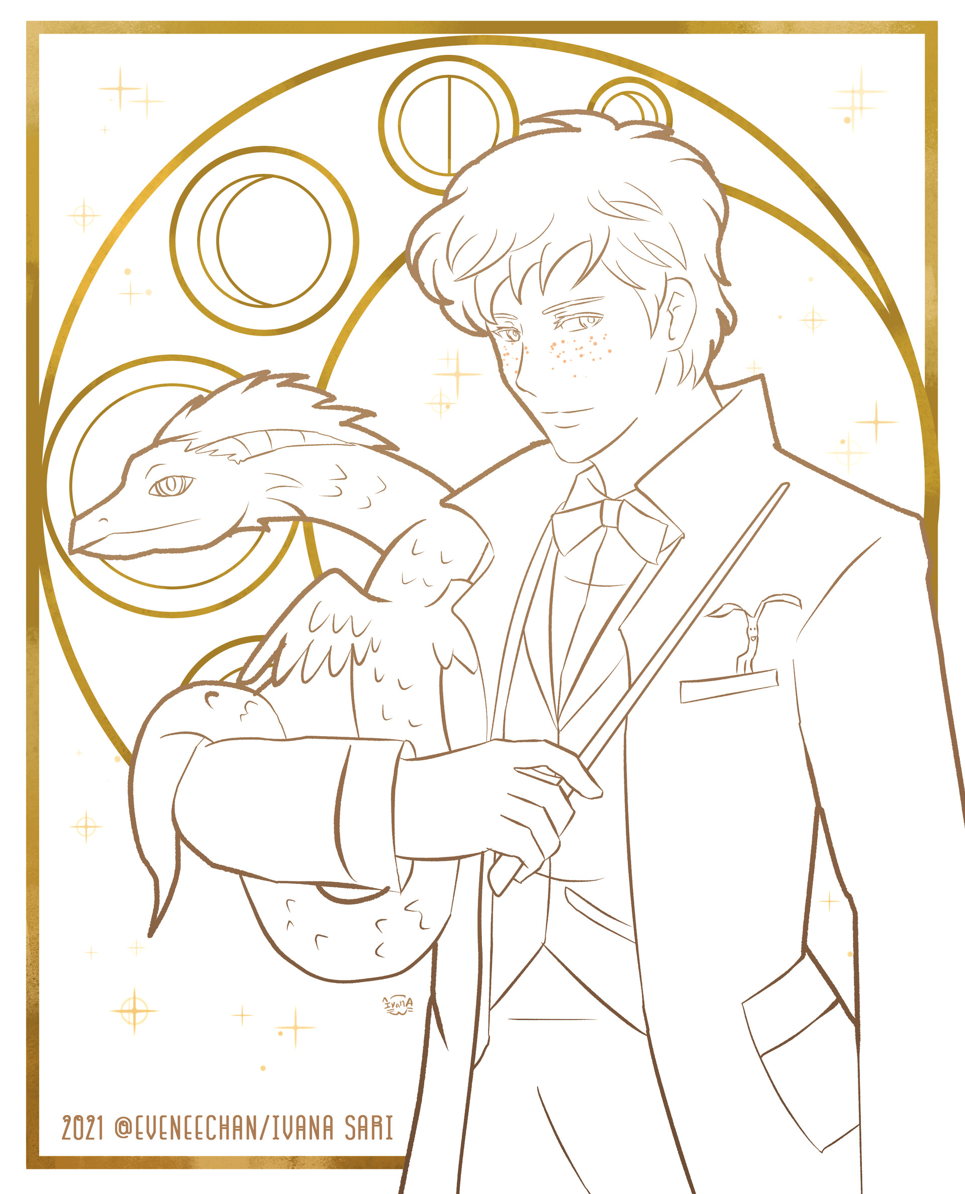 newt scamander coloring pages