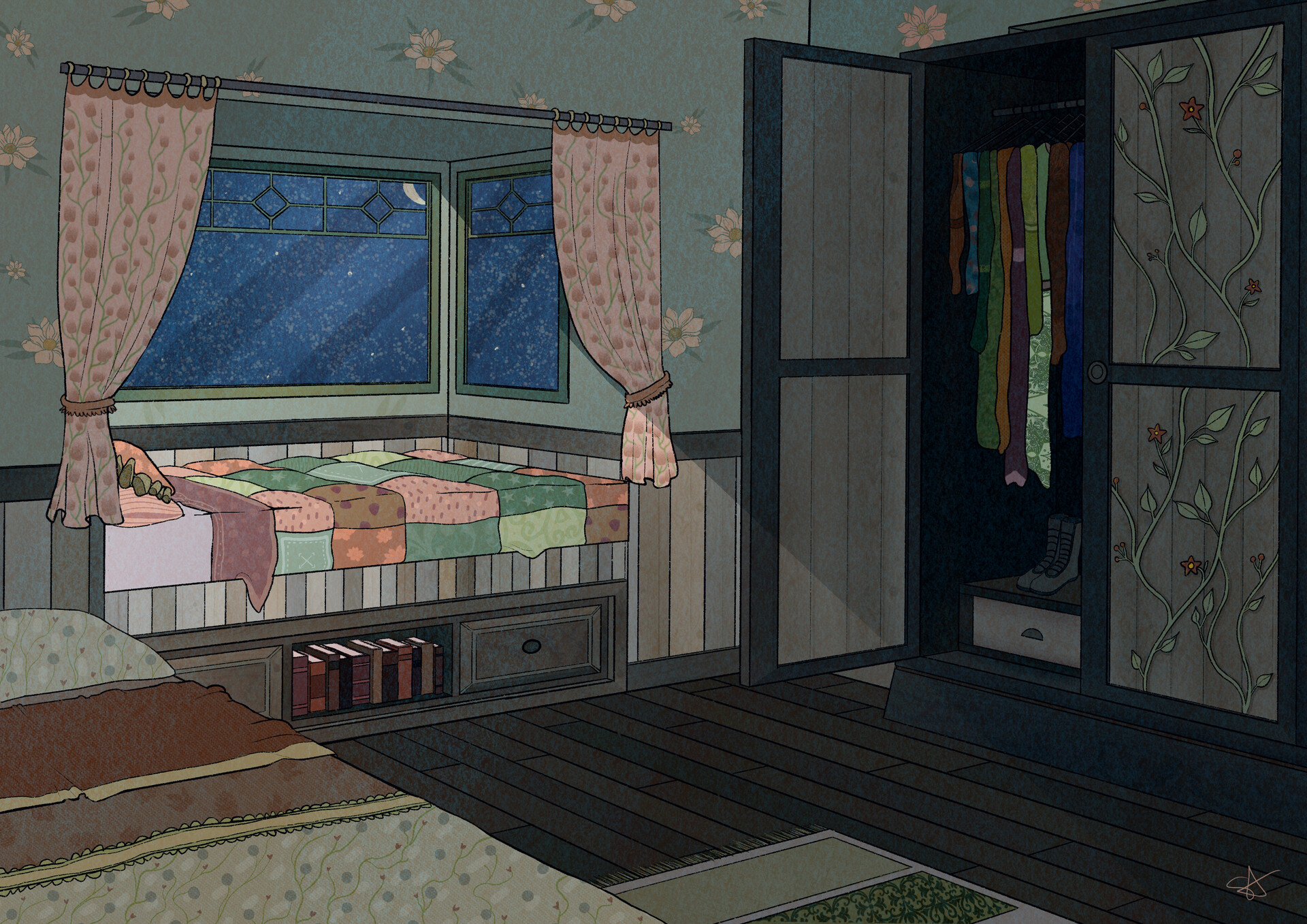 ArtStation - Enviroment study for a night scene