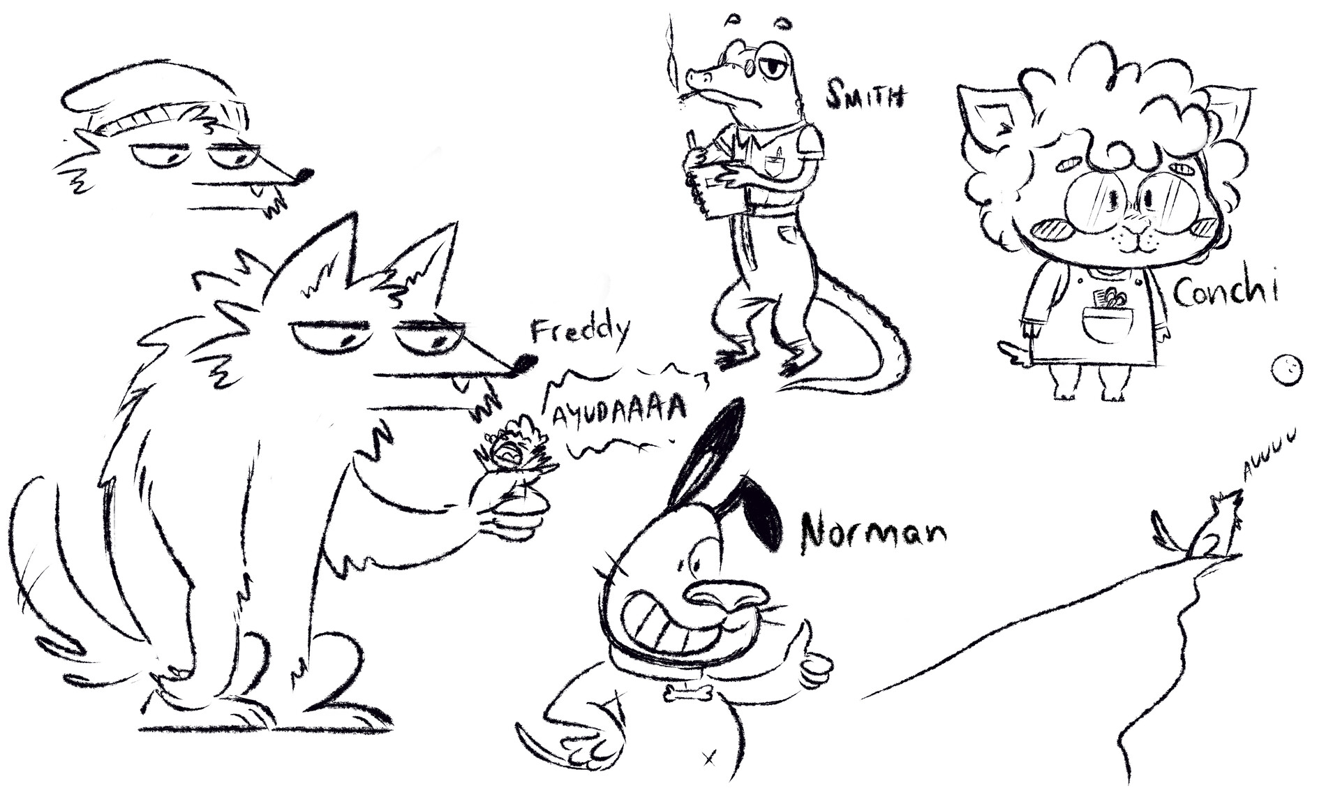 ArtStation - Some rough character designs for a storyboard assignment