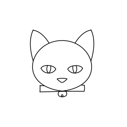 how to draw a cat bell