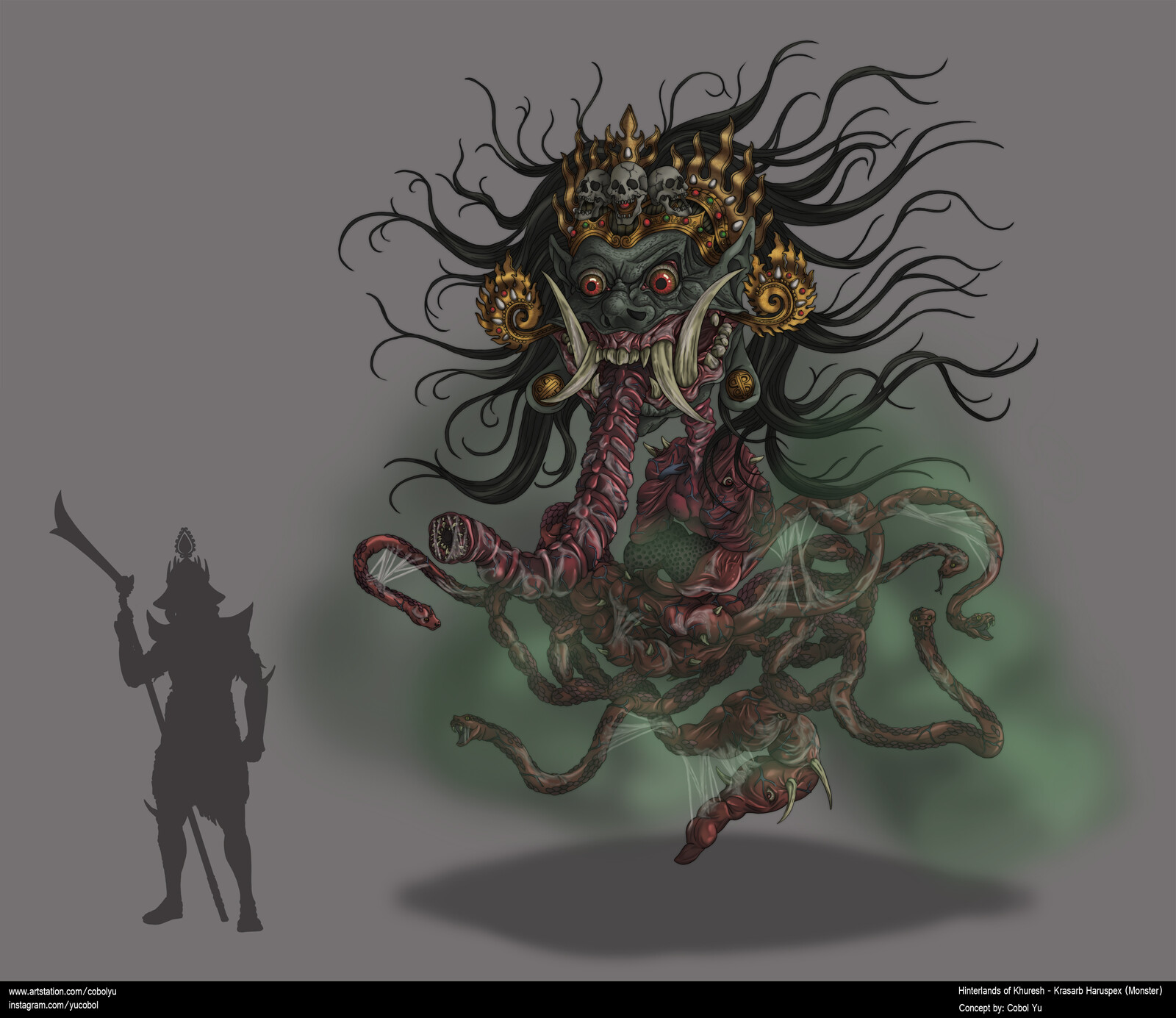 Cobol Yu - Warhammer Khuresh concept art: Krasarb Haruspex (Monster)