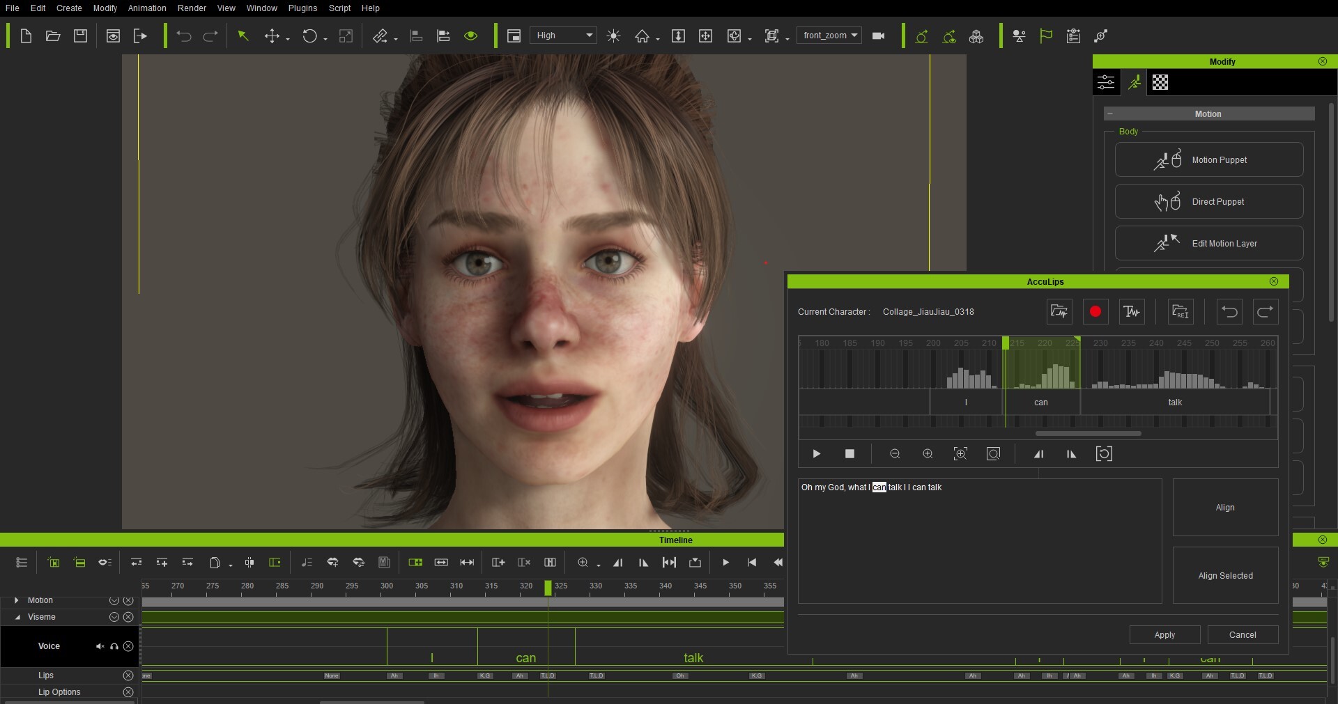 Reallusion Art Female Character Facial Talking Animation With Lip