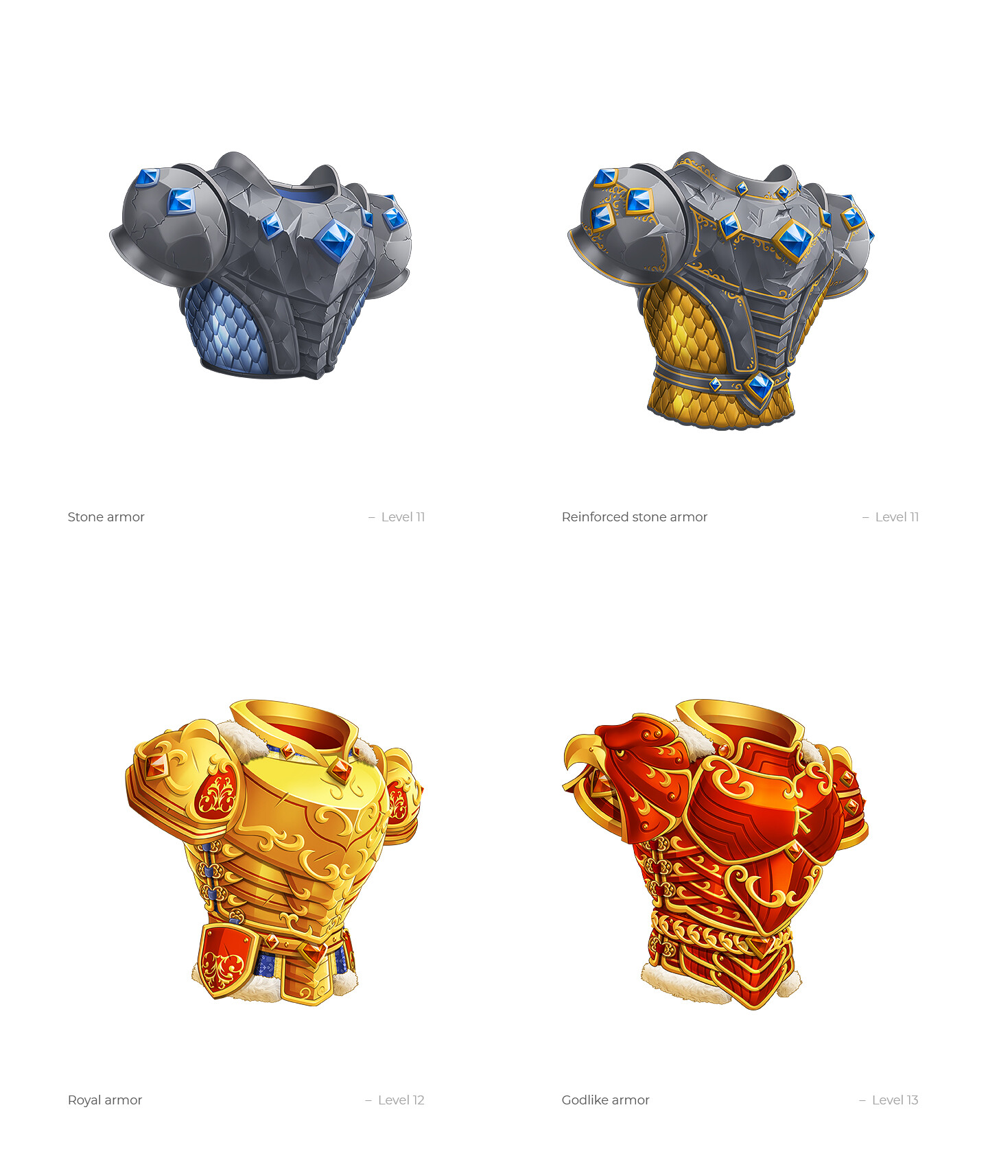 ArtStation - Armor set_1 for mobile 2D game