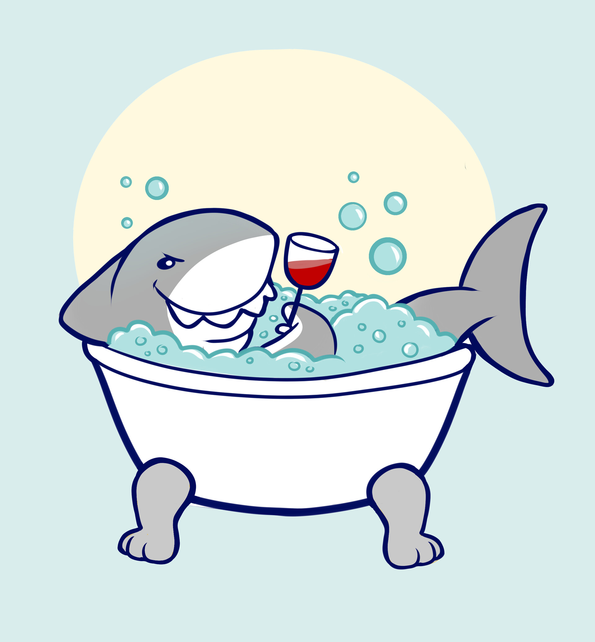 ArtStation - Commission: Shark Bubble Bath