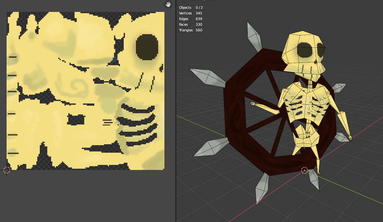 Jay Dean - Low Poly Pixel Art Bonewheel Skeleton