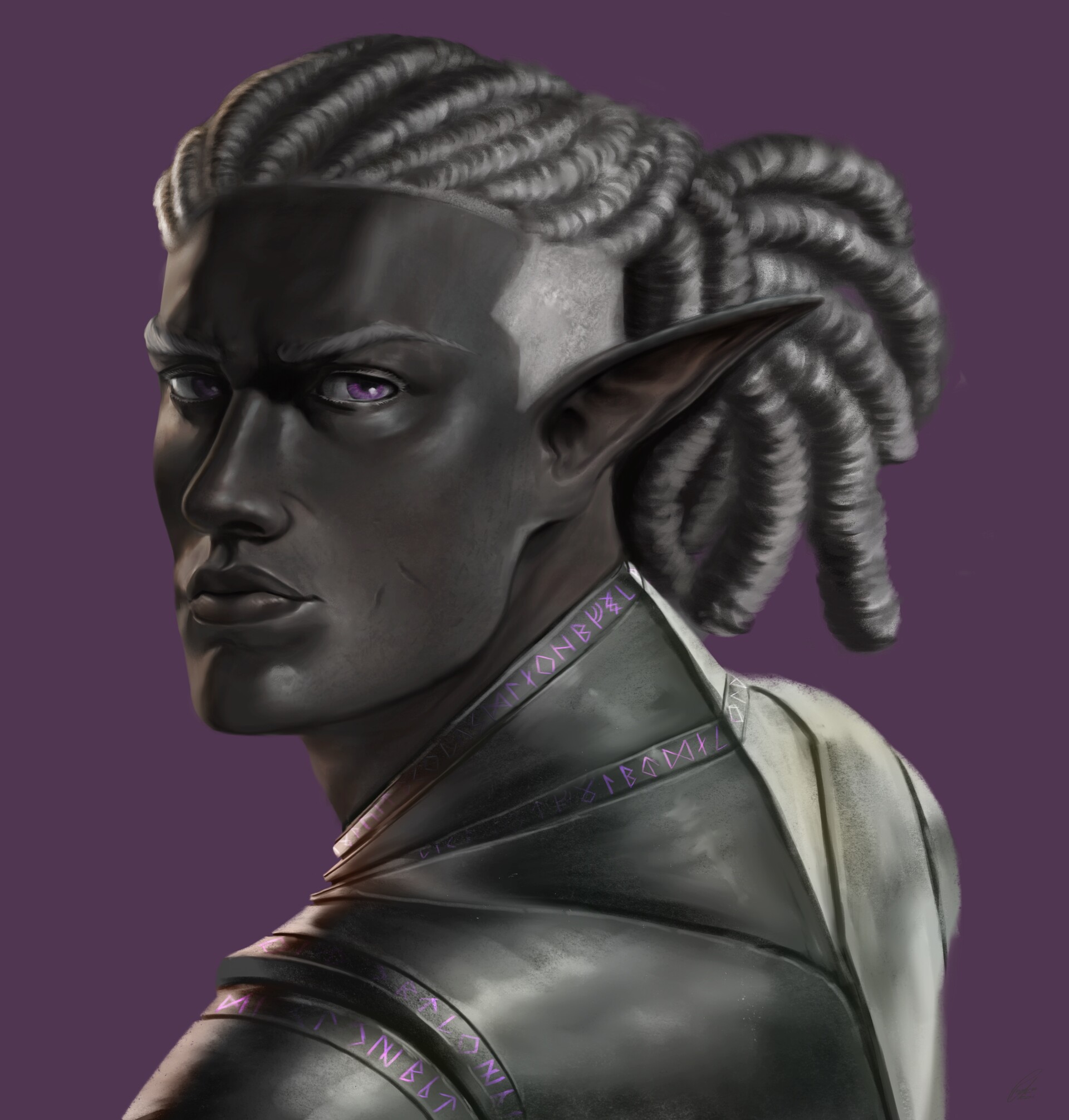 ArtStation - Drow portrait illustration