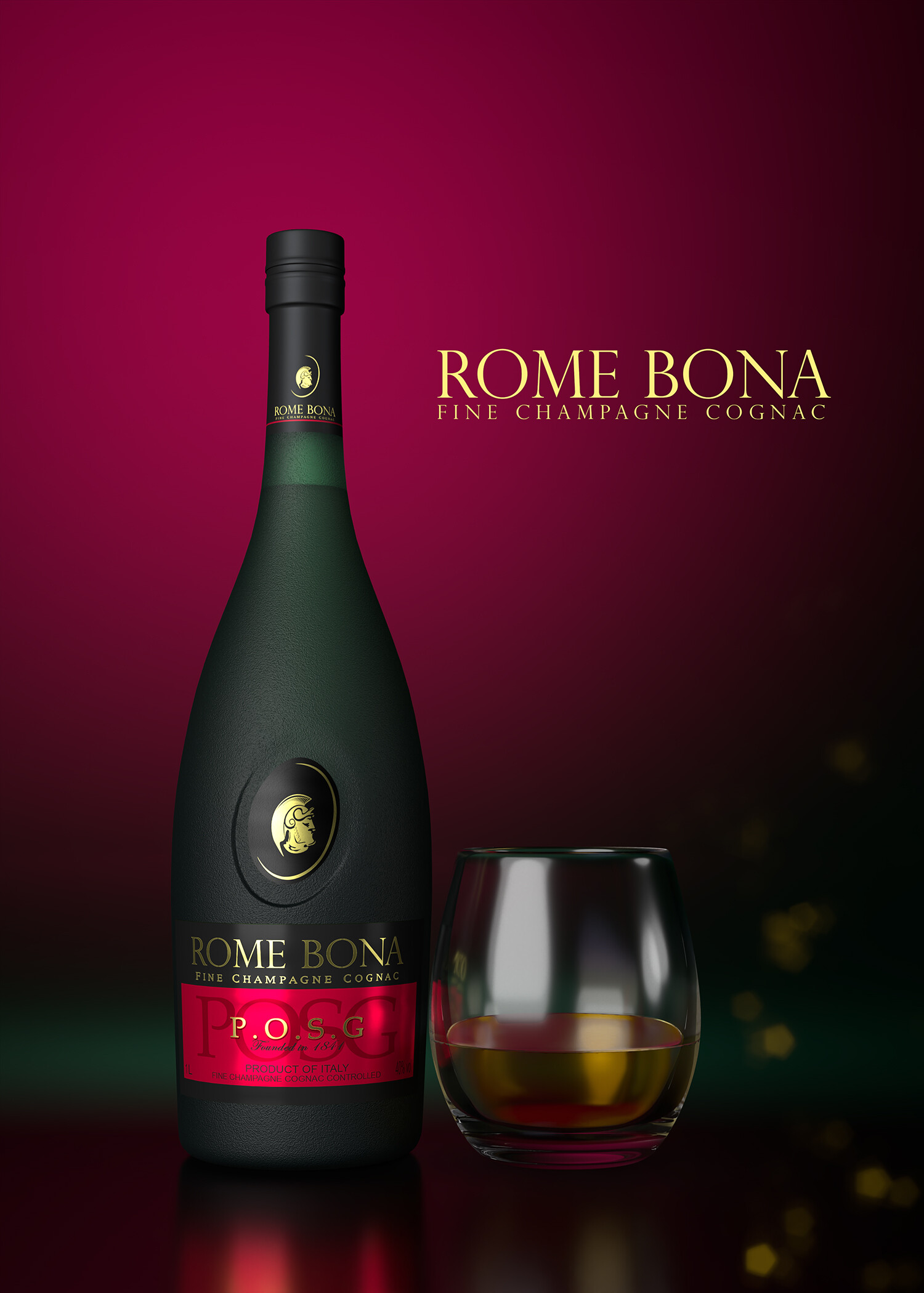 ArtStation - Rome Bona- Wine 3D Rendering
