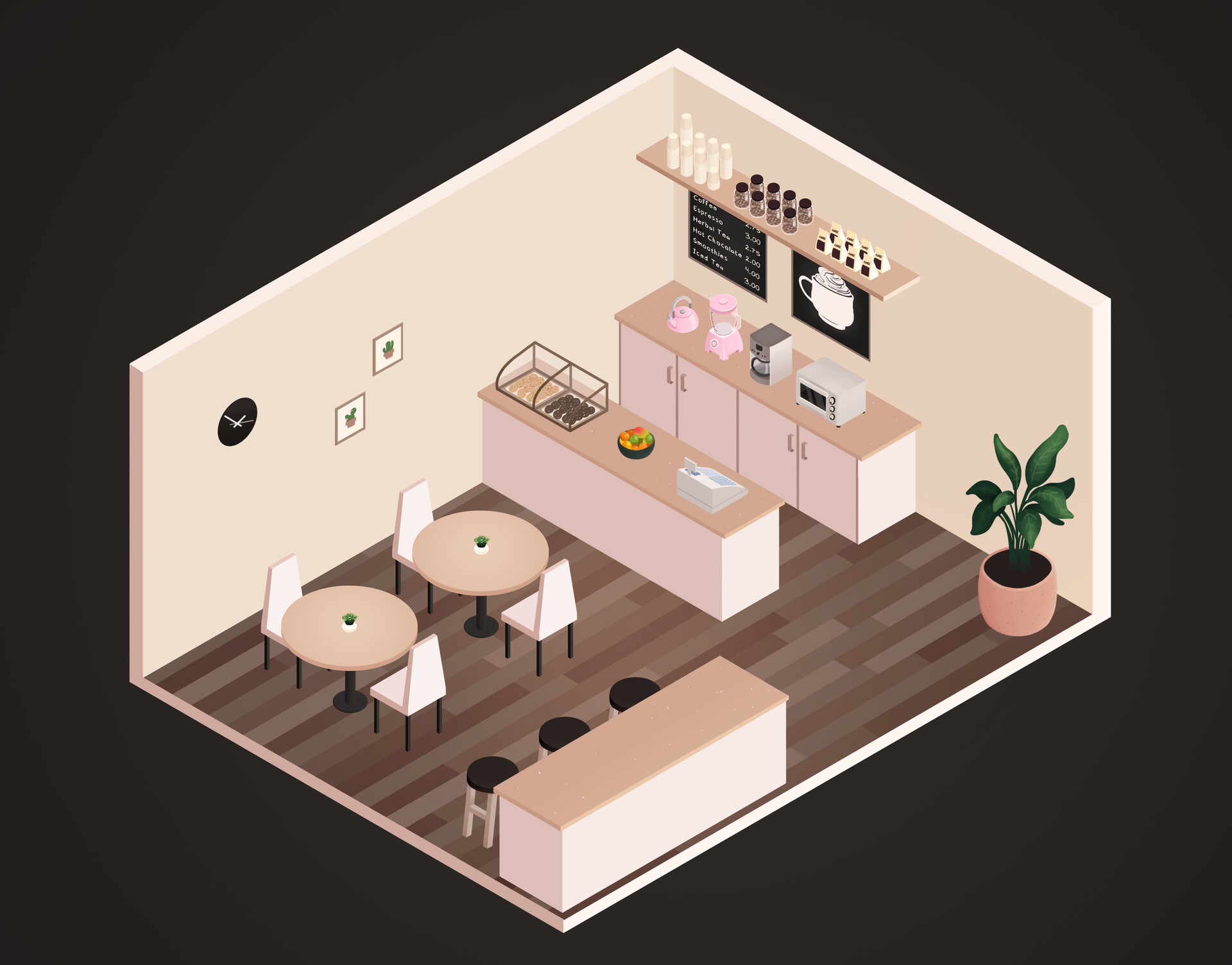 ArtStation - Isometric Café Scene