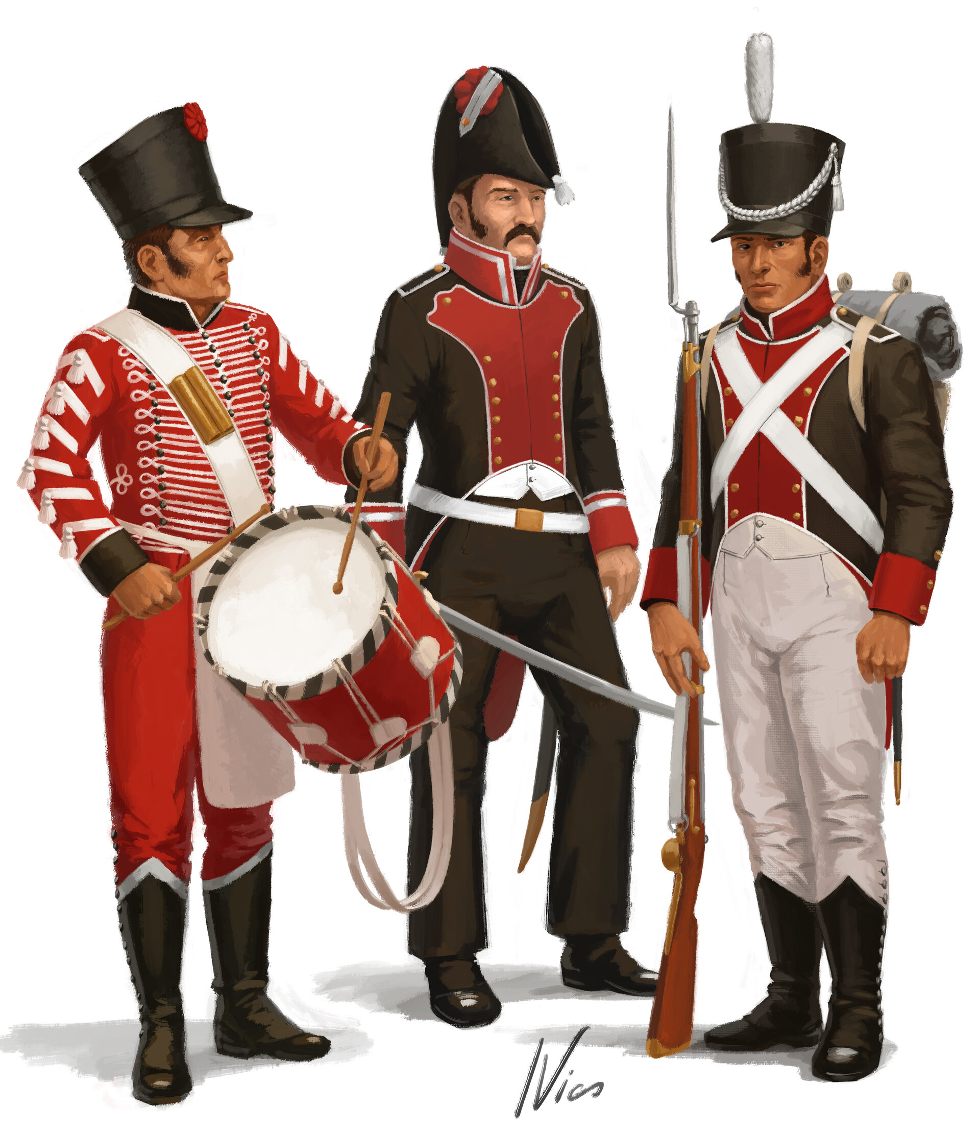 ArtStation - Uniforms of the 2nd Infantry Regiment of the royalist ...