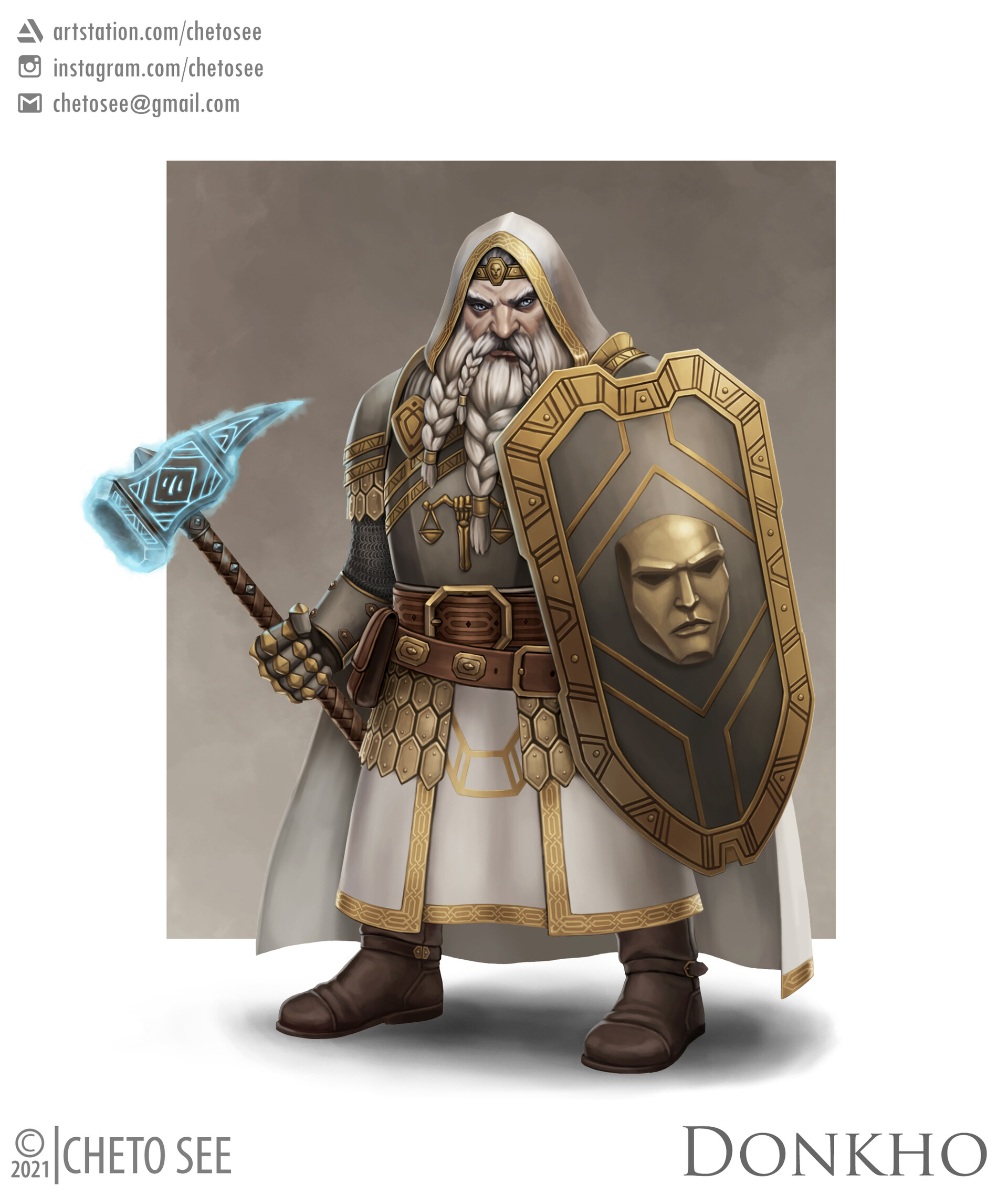 ArtStation - Donkho, the Dwarven Cleric of Kelemvor