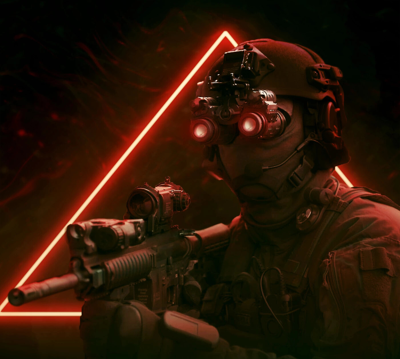 ArtStation - Soldier with night vision glasses.