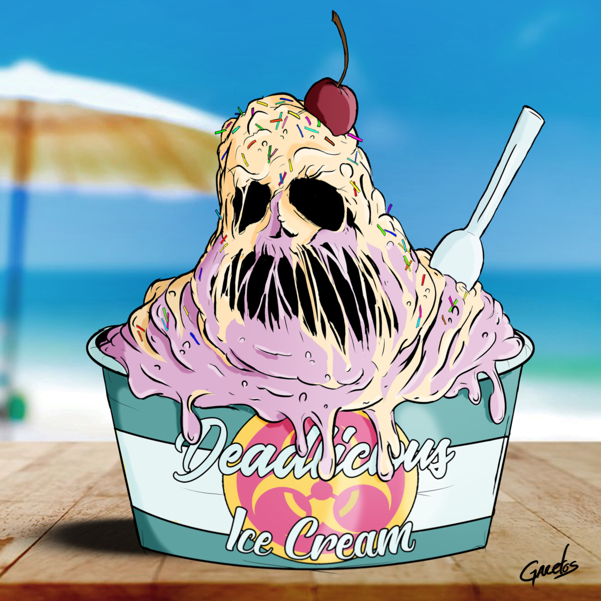 ArtStation - Deadlicious Ice Cream _ Strawberry-Vanilla