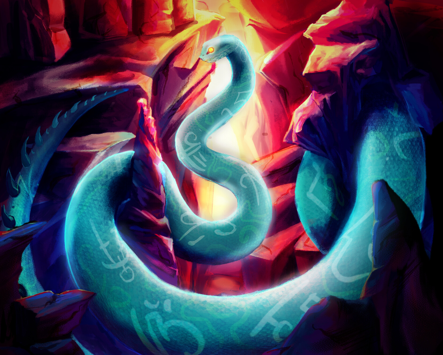 ArtStation - fancy snek with rock